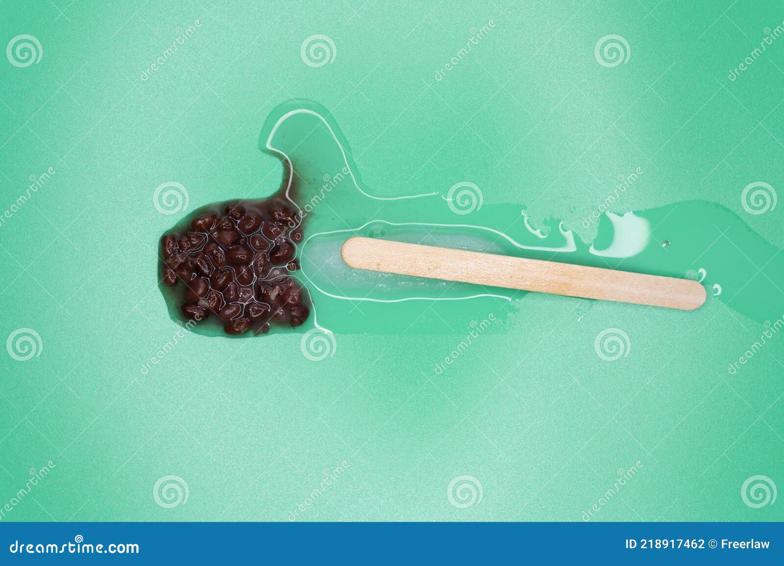 Melted Red Bean Popsicle on a Green Background Stock Photo - Image of ...