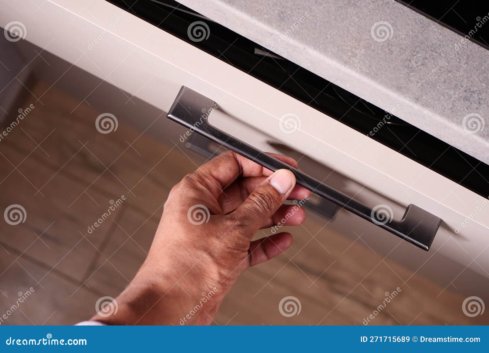 Top View of Men Hand Open a a Drawer Stock Image - Image of privacy ...