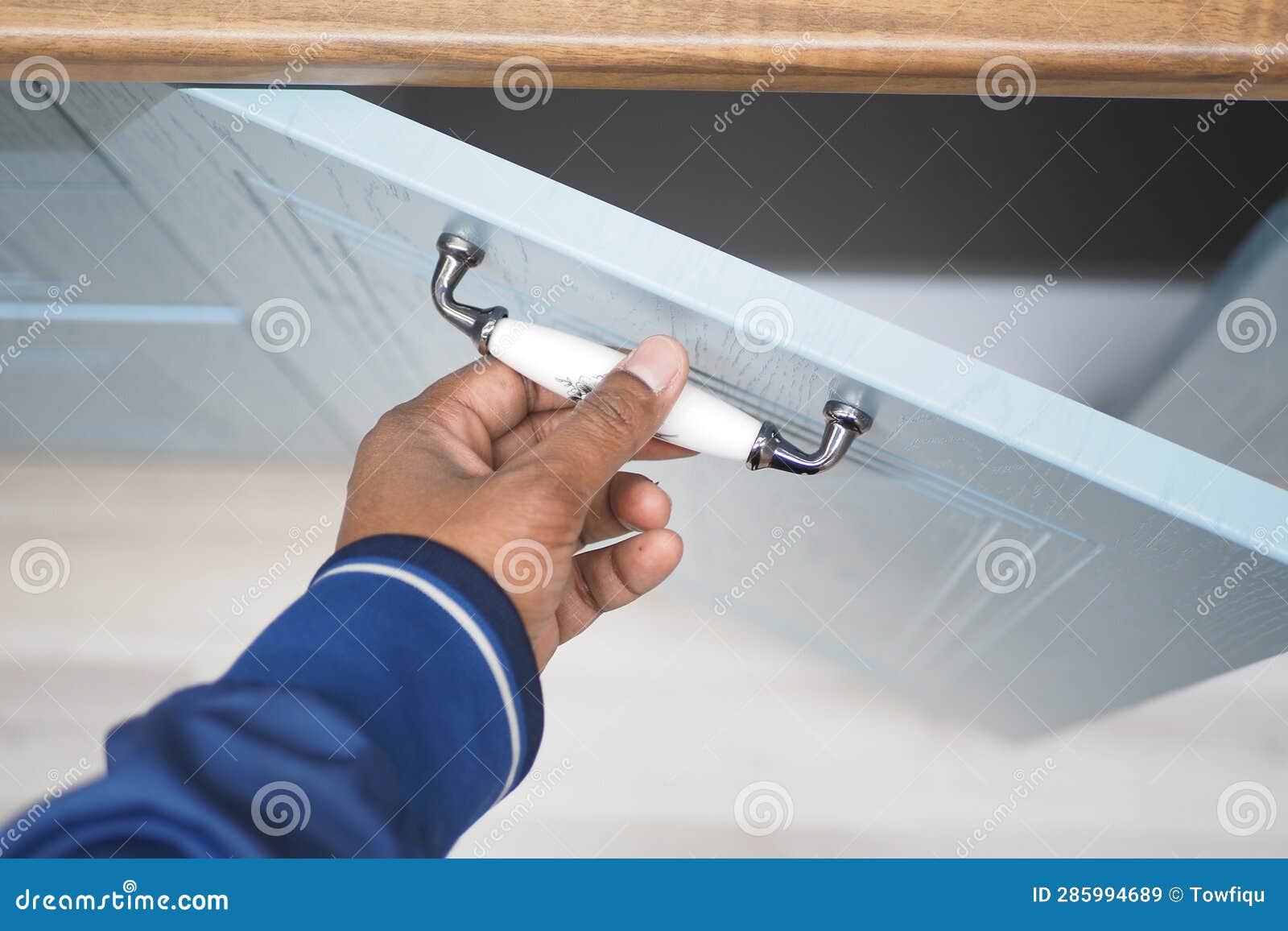 Top View of Men Hand Open a a Drawer Stock Image - Image of paranormal ...