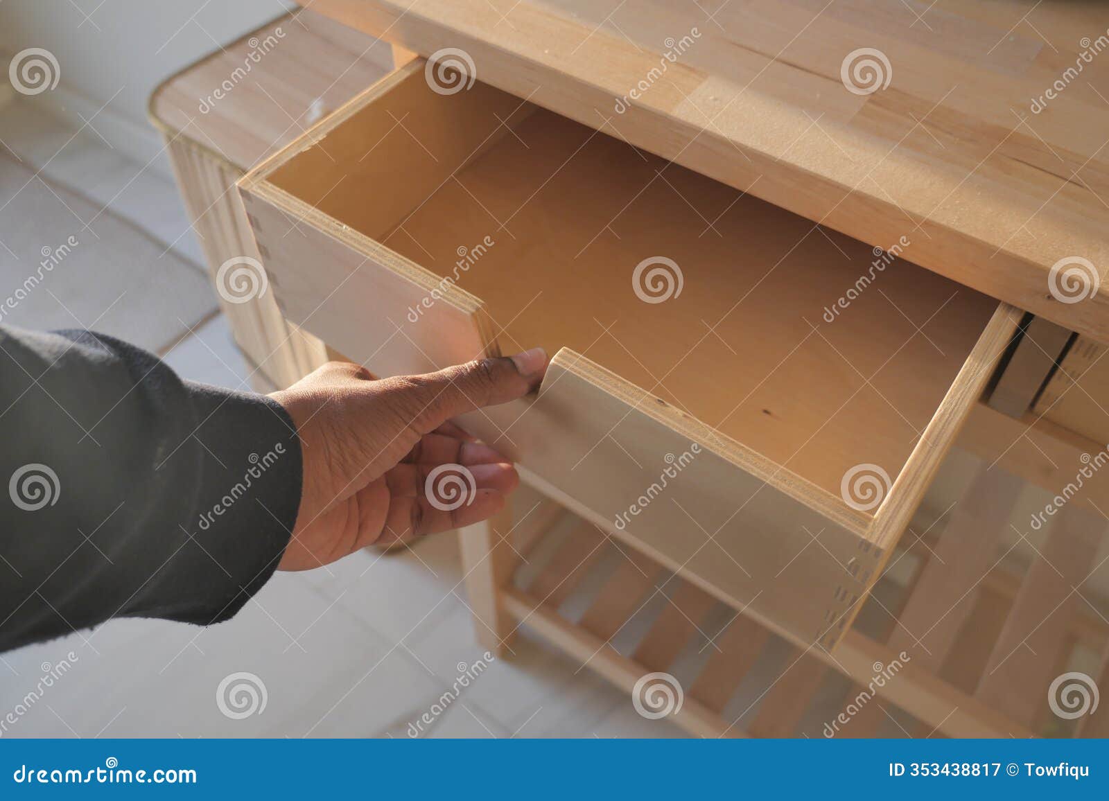 Top View of Men Hand Open a a Drawer Stock Image - Image of drawer ...