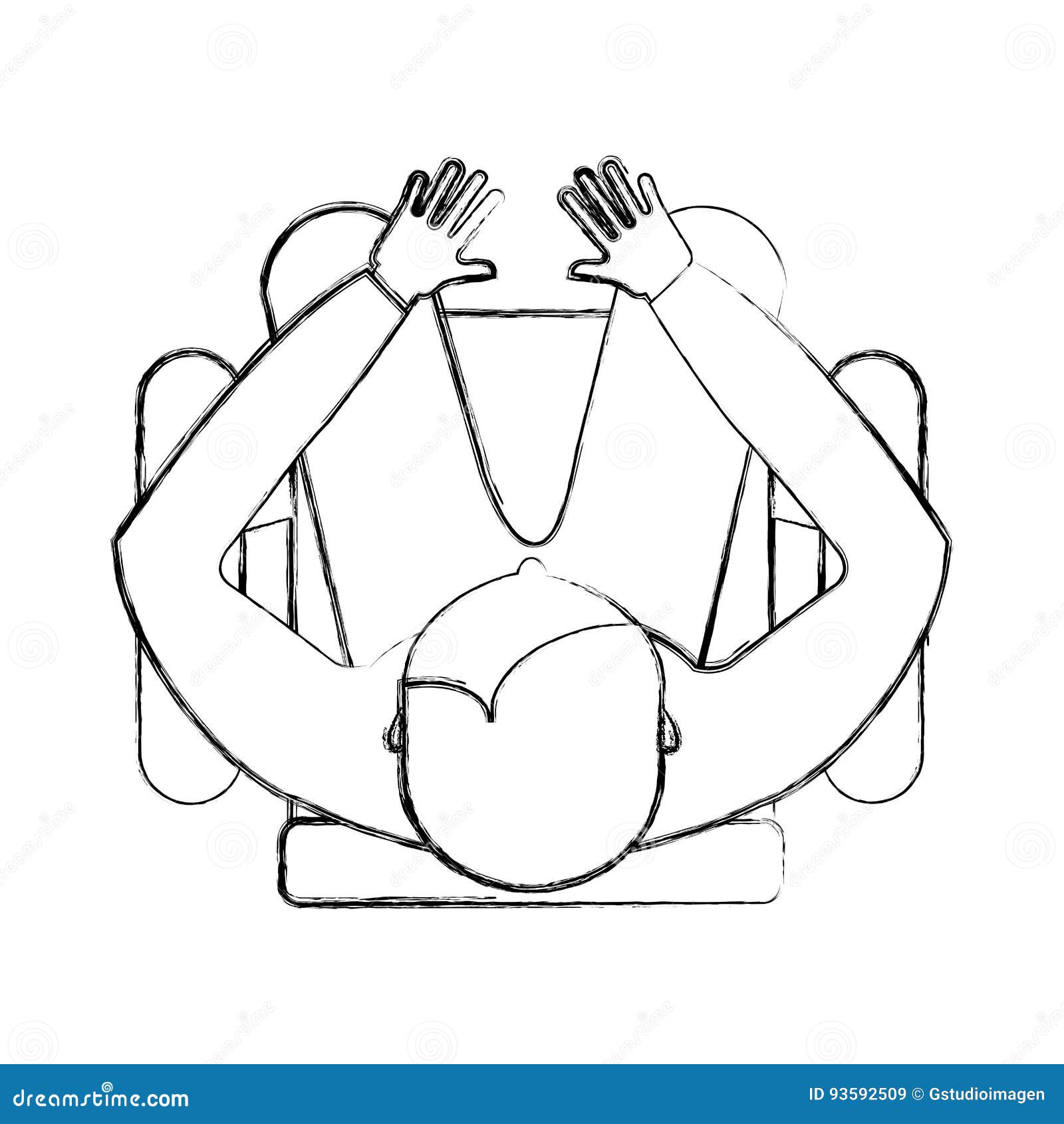Top View Men Sitting Cartoon Stock Vector - Illustration of handsome ...