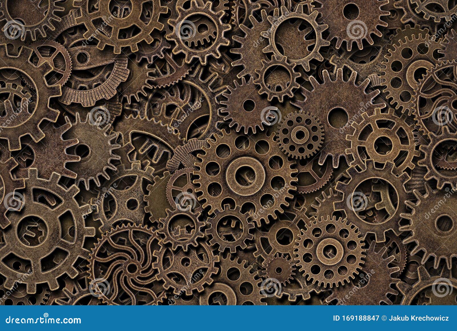 Top View of Metal Brass Gears Stock Image - Image of metal, mechanical ...