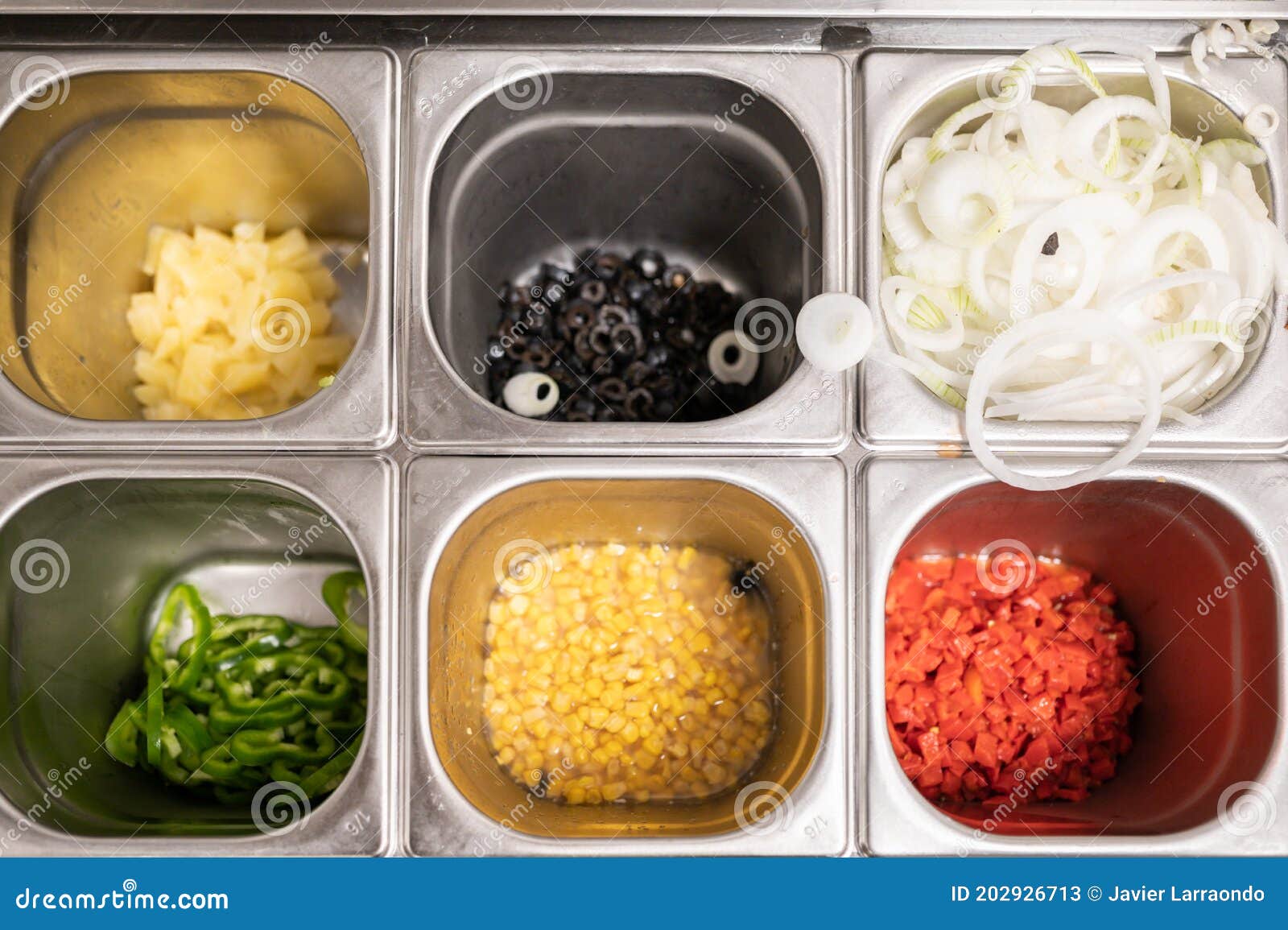 Top View of Metal Container with Food Ingredients Stock Image - Image ...
