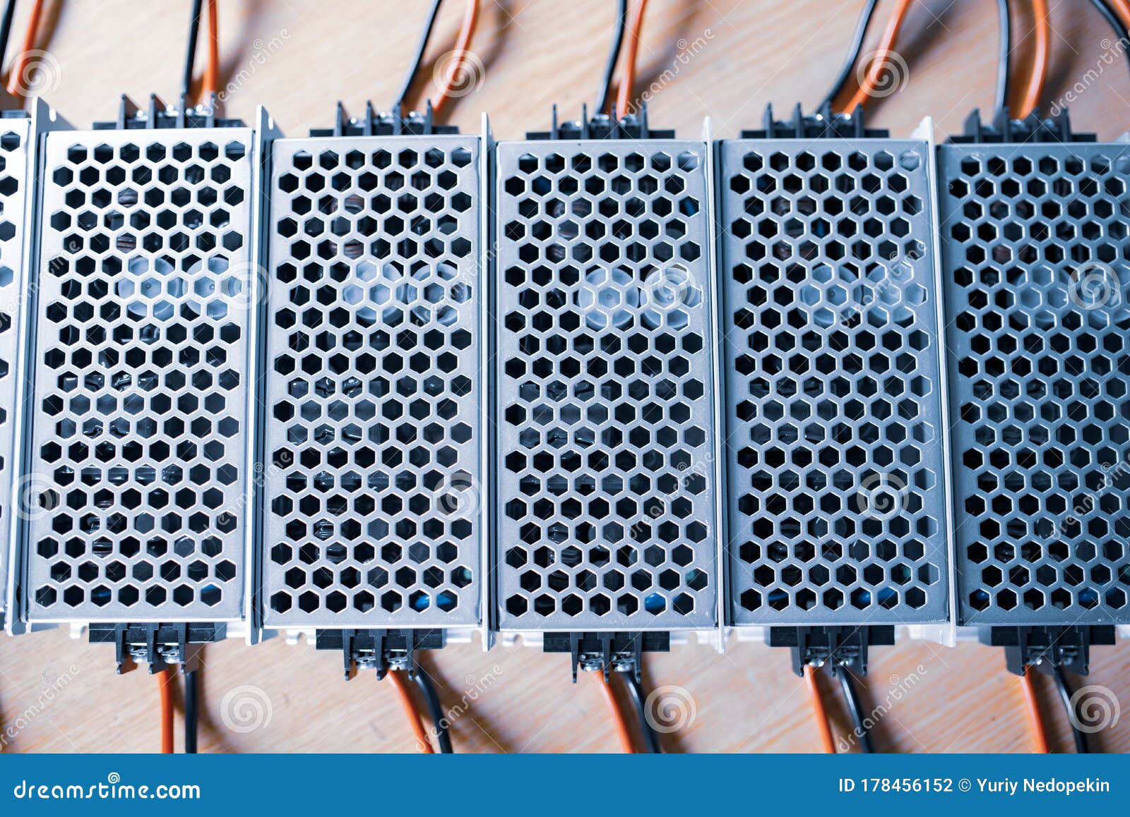 Top View of the Metal Mesh Power Supply Stock Photo - Image of device ...