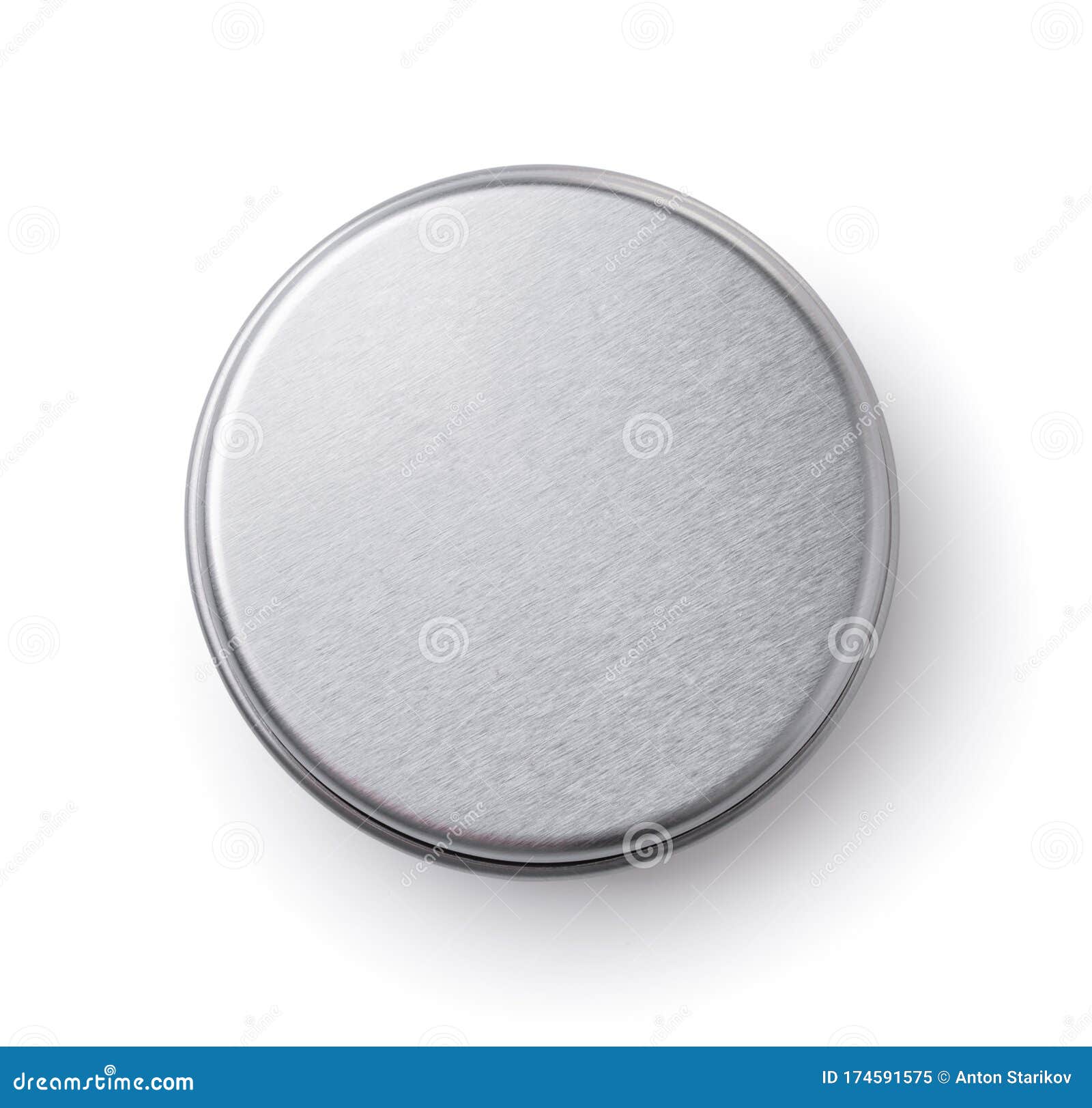 Top View of Metal Round Container Stock Image - Image of closed ...