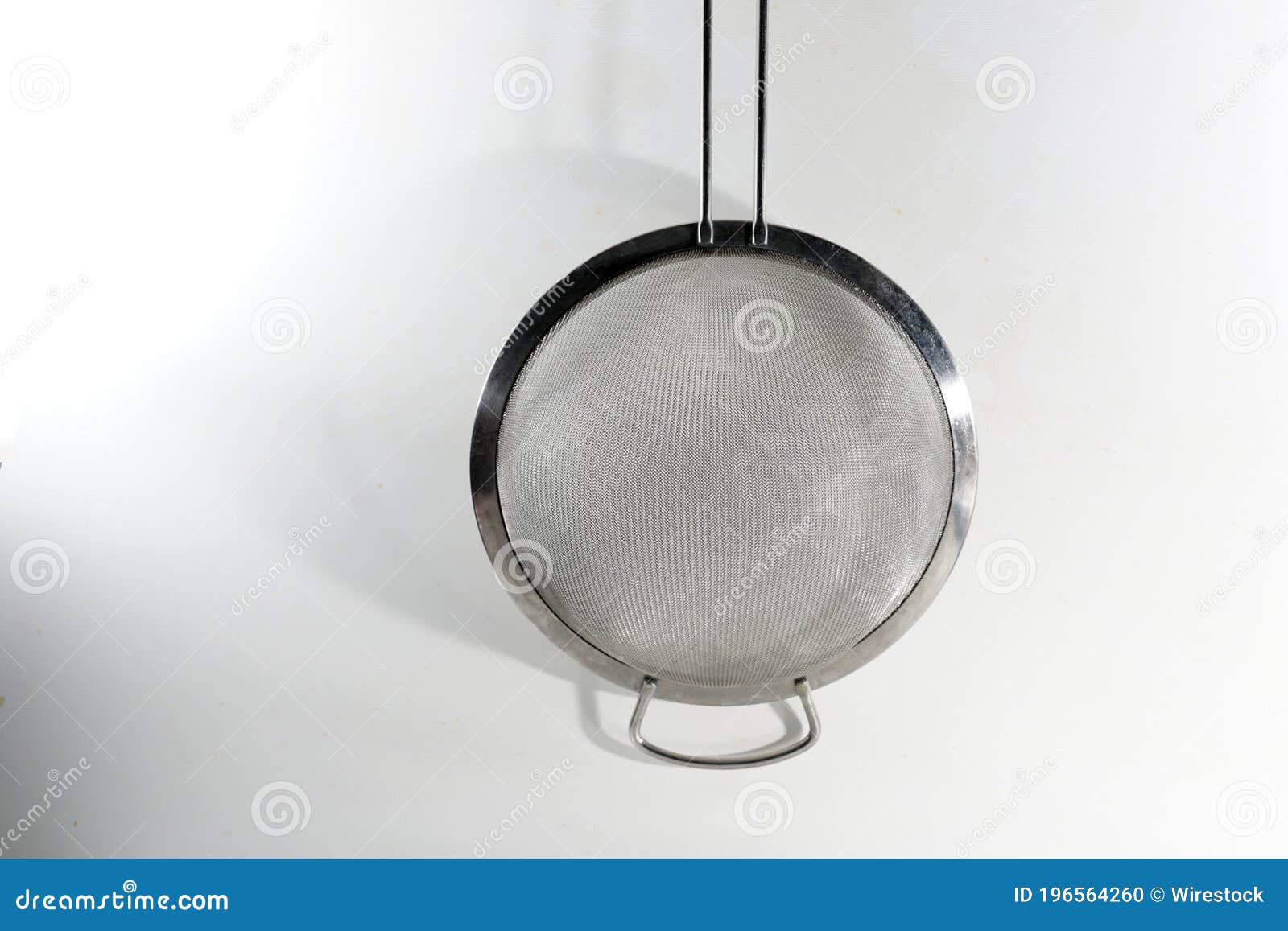 Top View of a Metal Strainer on a White Background Stock Photo - Image ...