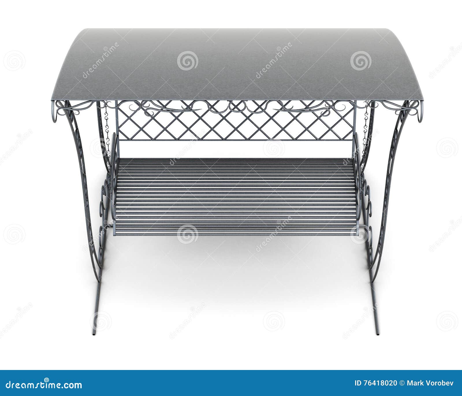 Top View Metall Garden Swing. 3d Rendering Stock Illustration ...