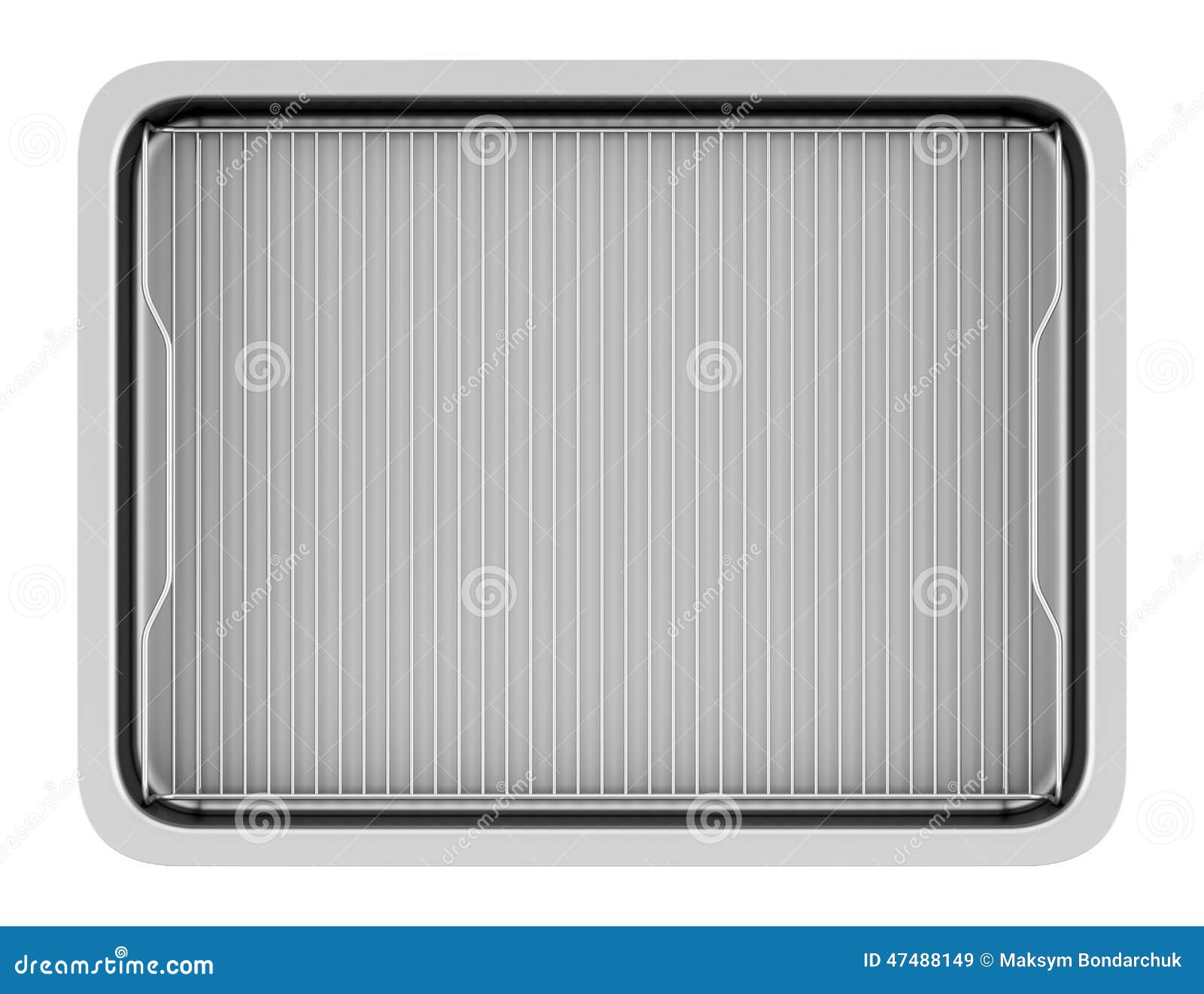 Top View of Metallic Baking Dish Isolated on White Stock Illustration ...