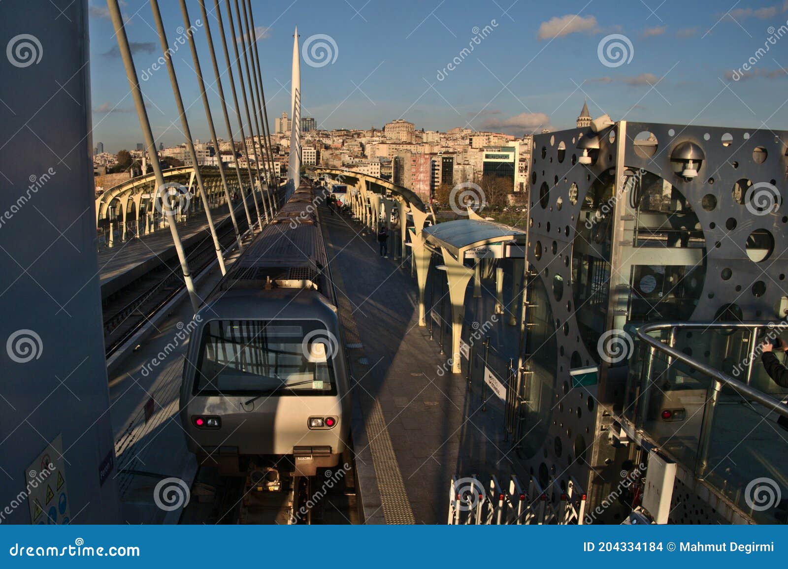 Top View of a Metro Which Stayed on Outdoor Train Station Editorial ...