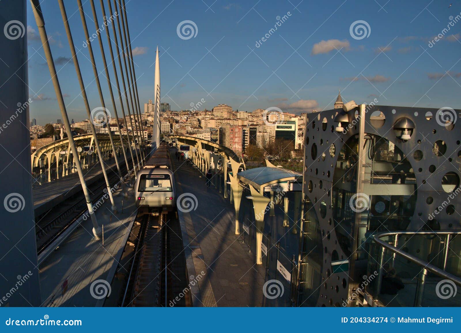Top View of a Metro Which Stayed on Outdoor Train Station Editorial ...
