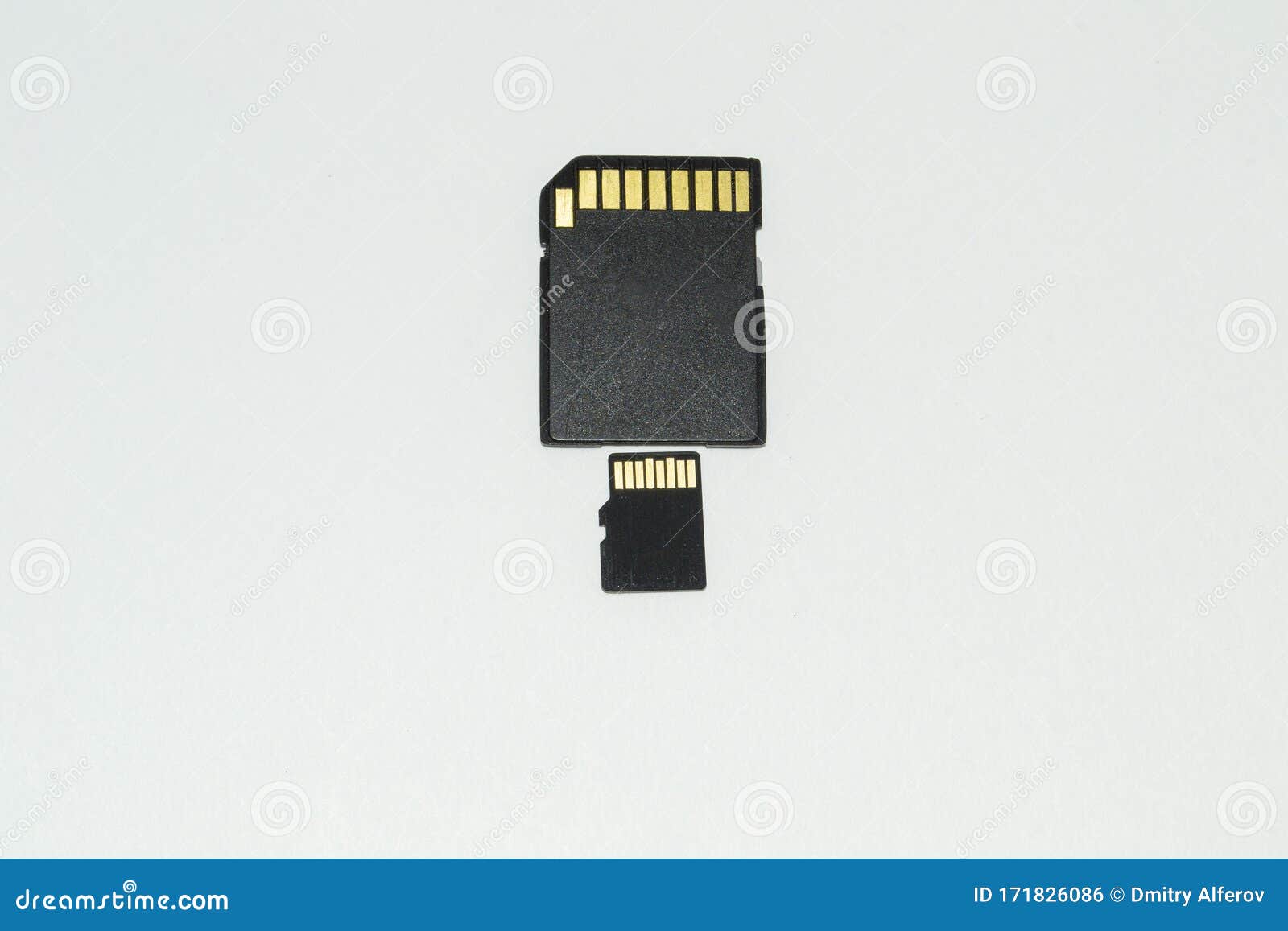 Top View of Micro Sd Card and Adapter on White Background Stock Photo ...