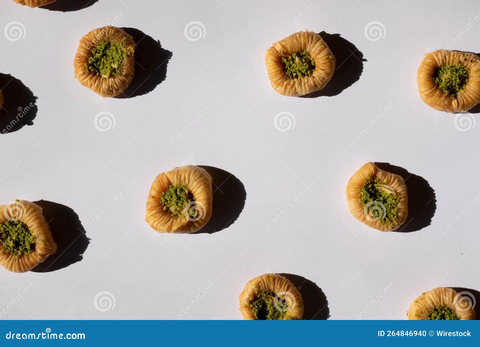 Top View of Middle Eastern Sweets Isolated on White Background Stock ...
