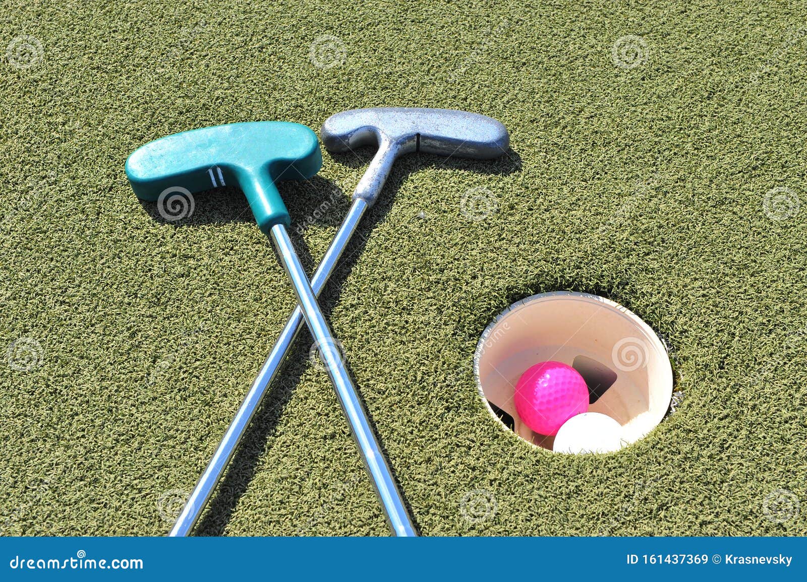 Top View of Mini Golf Set on the Grass Stock Image - Image of shot ...
