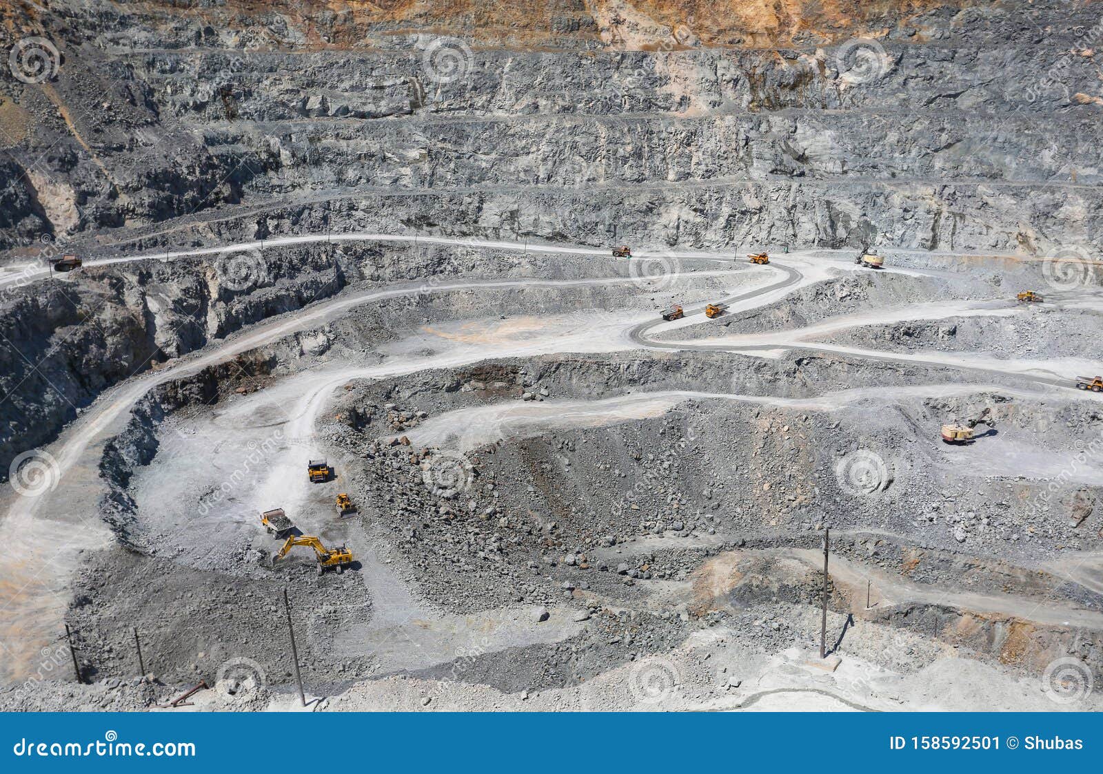 Top View of Mining Quarry. Giant Open Pit Stock Image - Image of ...