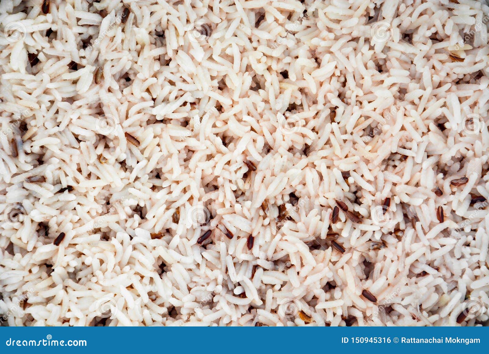 Top View Mixed of Cooked Jasmine Rice and Rice Berry Texture Background ...