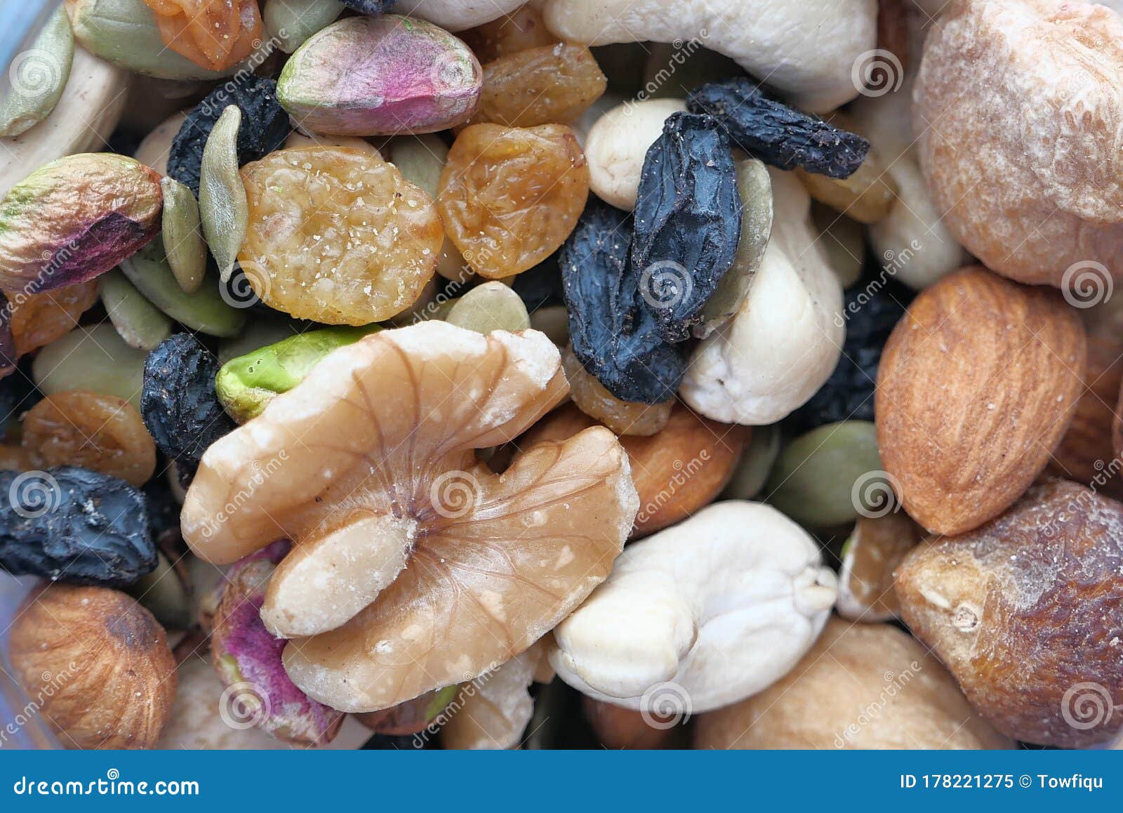 Top View of Mixed Nut Spilling on Table Stock Image - Image of ...