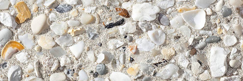 Top View of Mixed Pebbles and Small Rocks on Sandy Surface for Natural ...