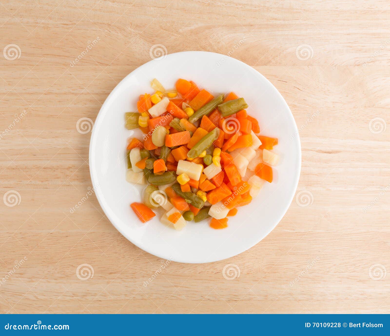 Top View of Mixed Vegetables on a White Plate Stock Photo - Image of ...