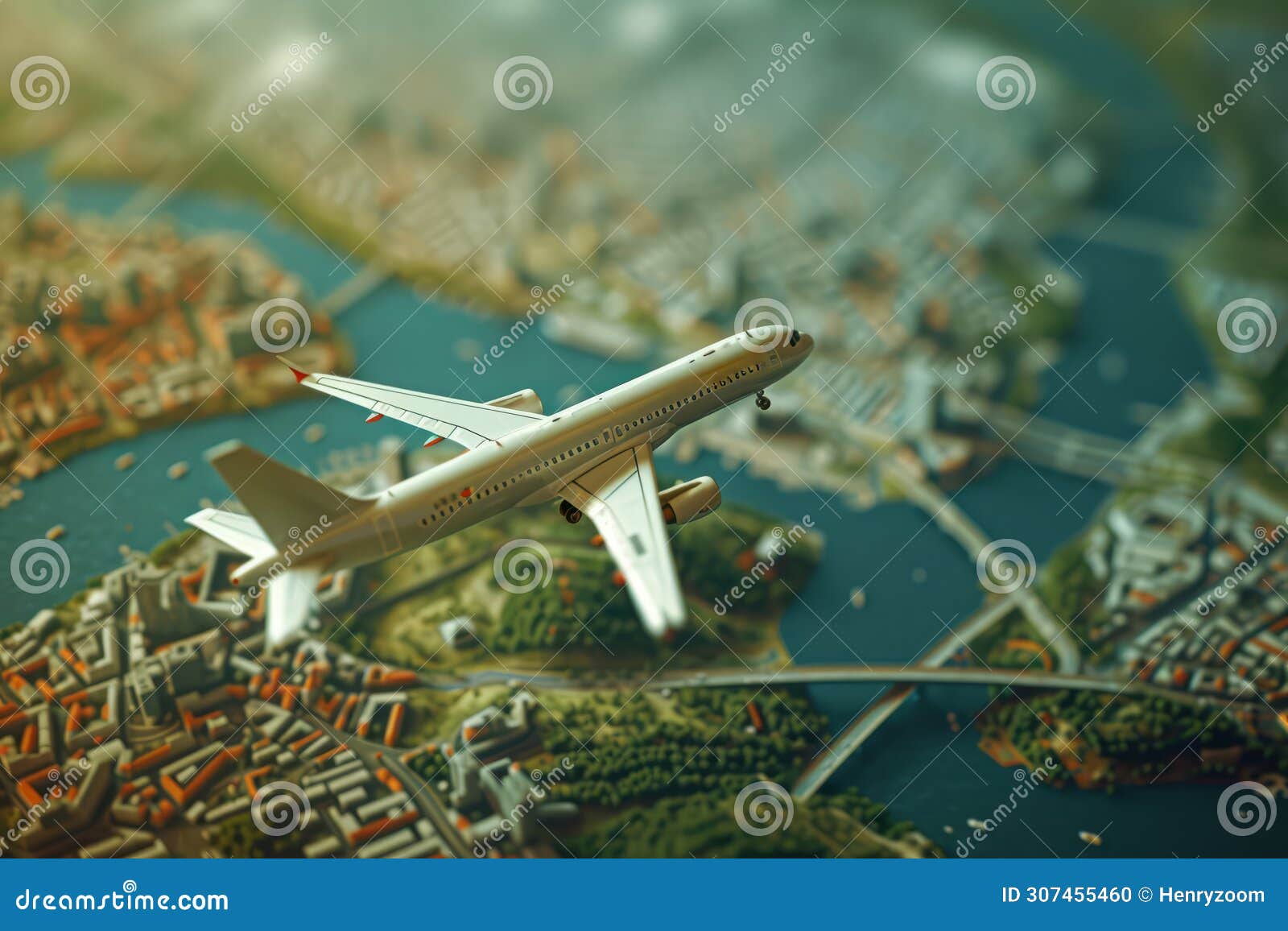 Top View of a Model of an Airplane Standing on a Map, Cargo ...