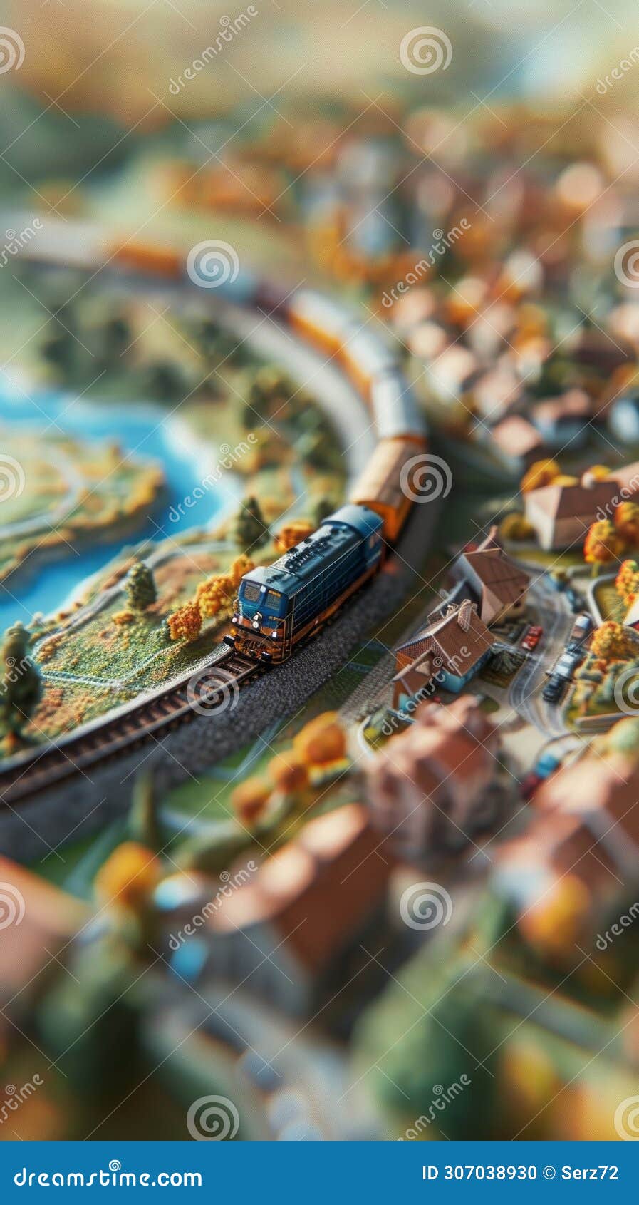 Top View of a Model of a Freight Locomotive Standing on the Map ...