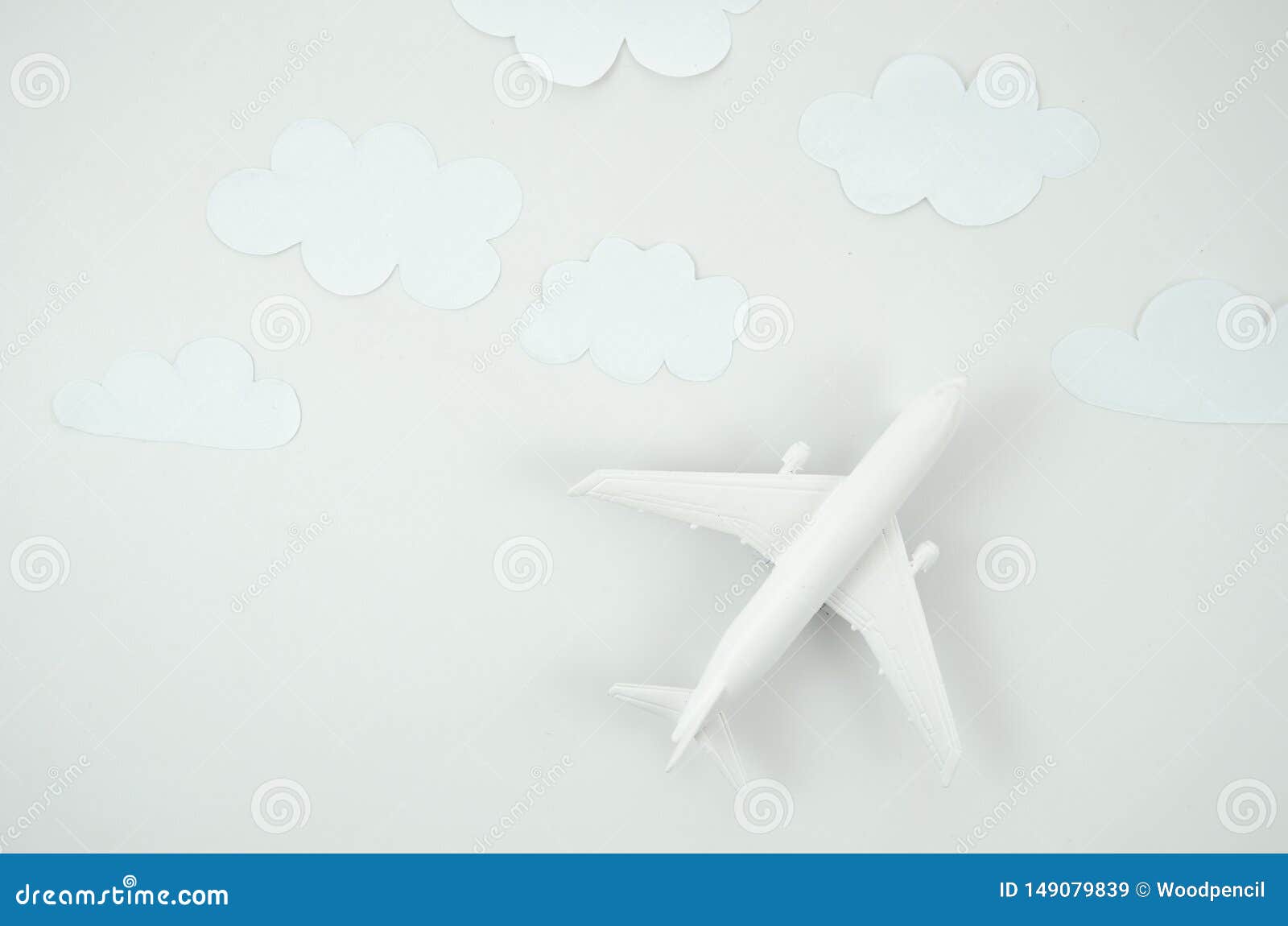 Top View Model Plane, Airplane Toy on White Background. Flat Lay with ...