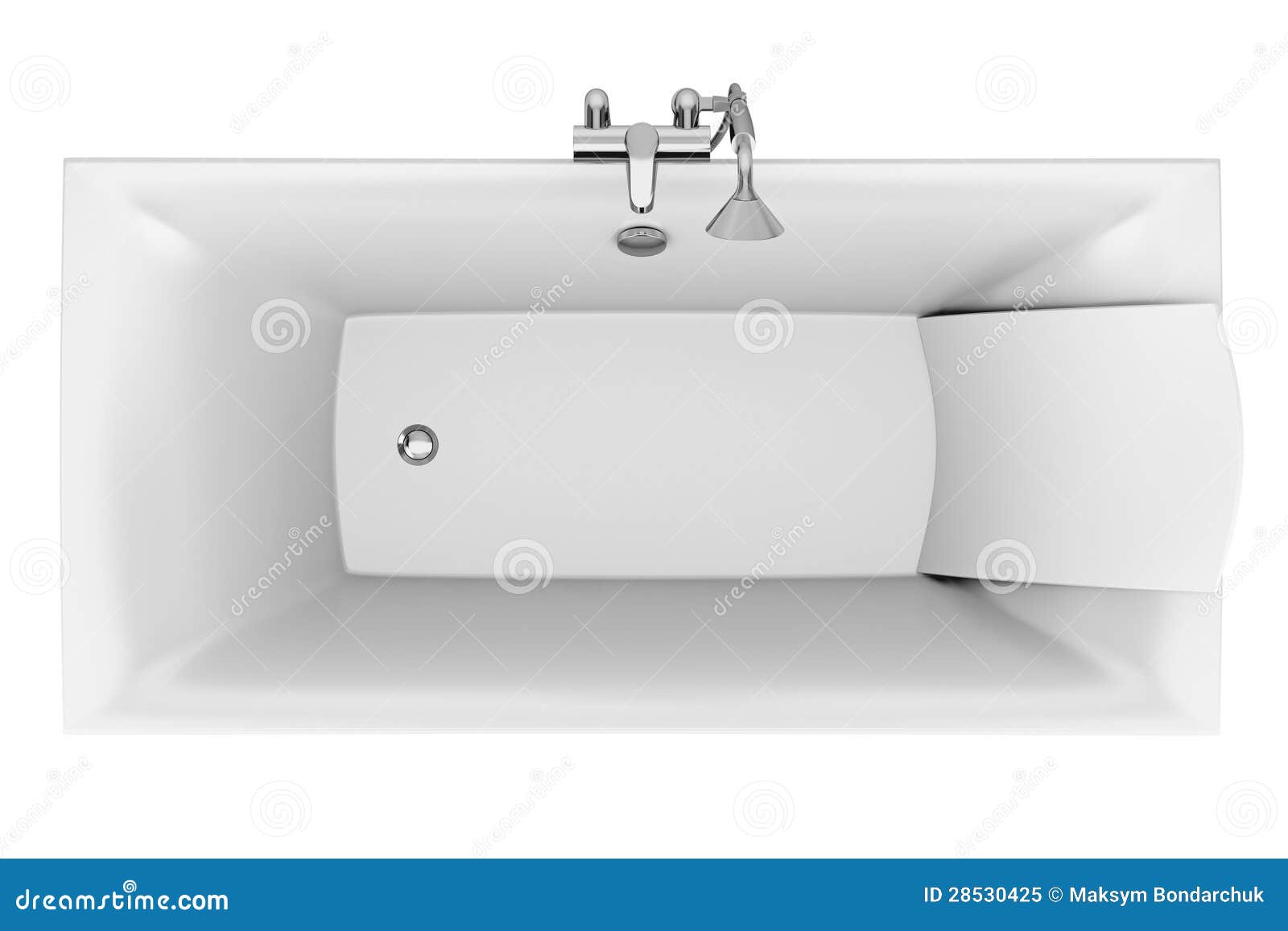 Modern Bathtub Filled With Water. Outlined Isometric Vector Bath Tub ...