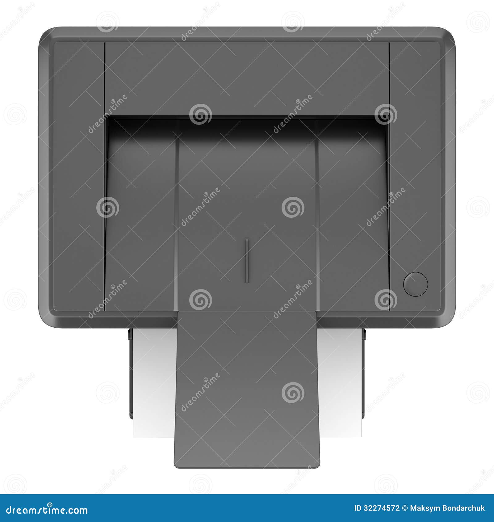 Top View of Modern Black Laser Printed Isolated on White Stock ...