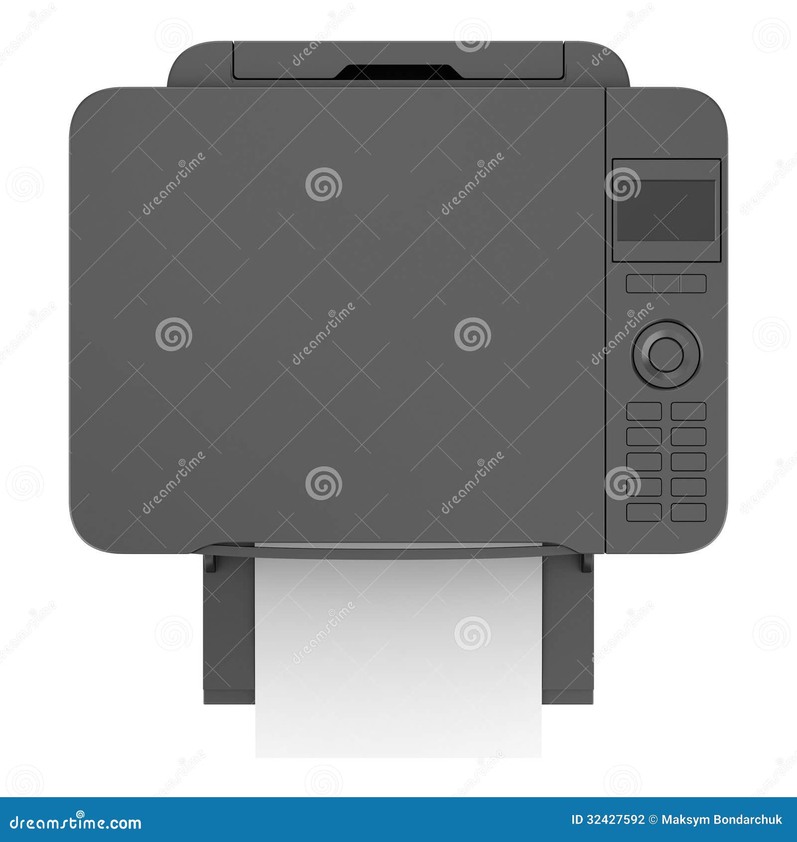 Top View Of Modern Black Office Multifunction Printer Isolated Royalty ...