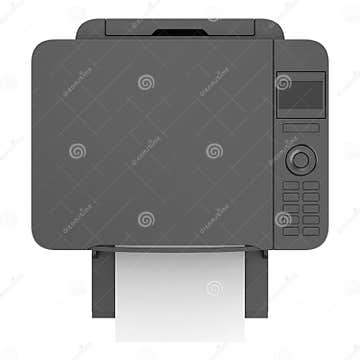 Top View of Modern Black Office Multifunction Printer Isolated Stock ...