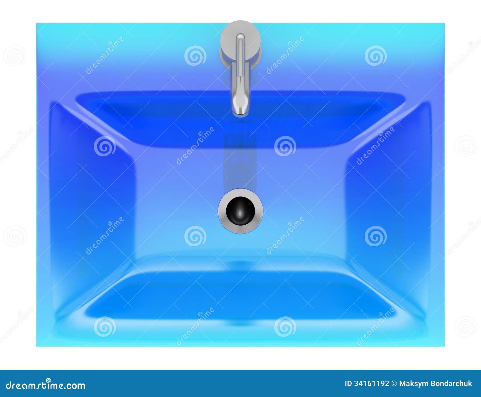Top View Of Modern Blue Glass Bathroom Sink Isolated On White Stock ...