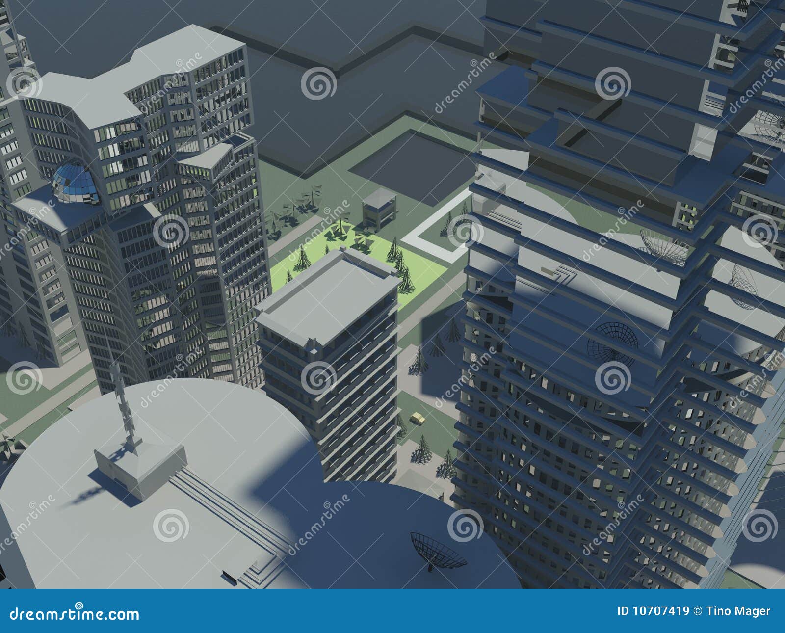 Top view modern city stock illustration. Illustration of corporate ...