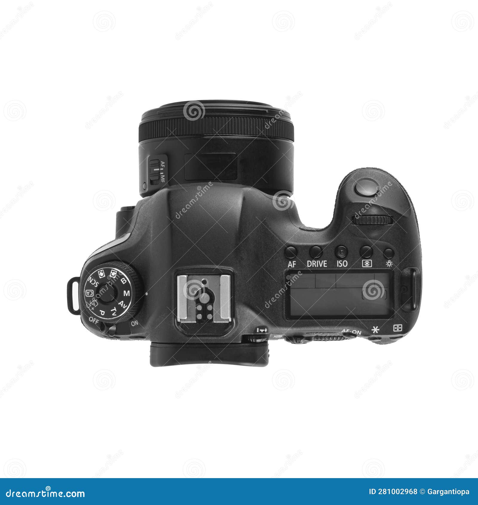 Top View of Modern DSLR Camera Isolated Stock Photo - Image of product ...