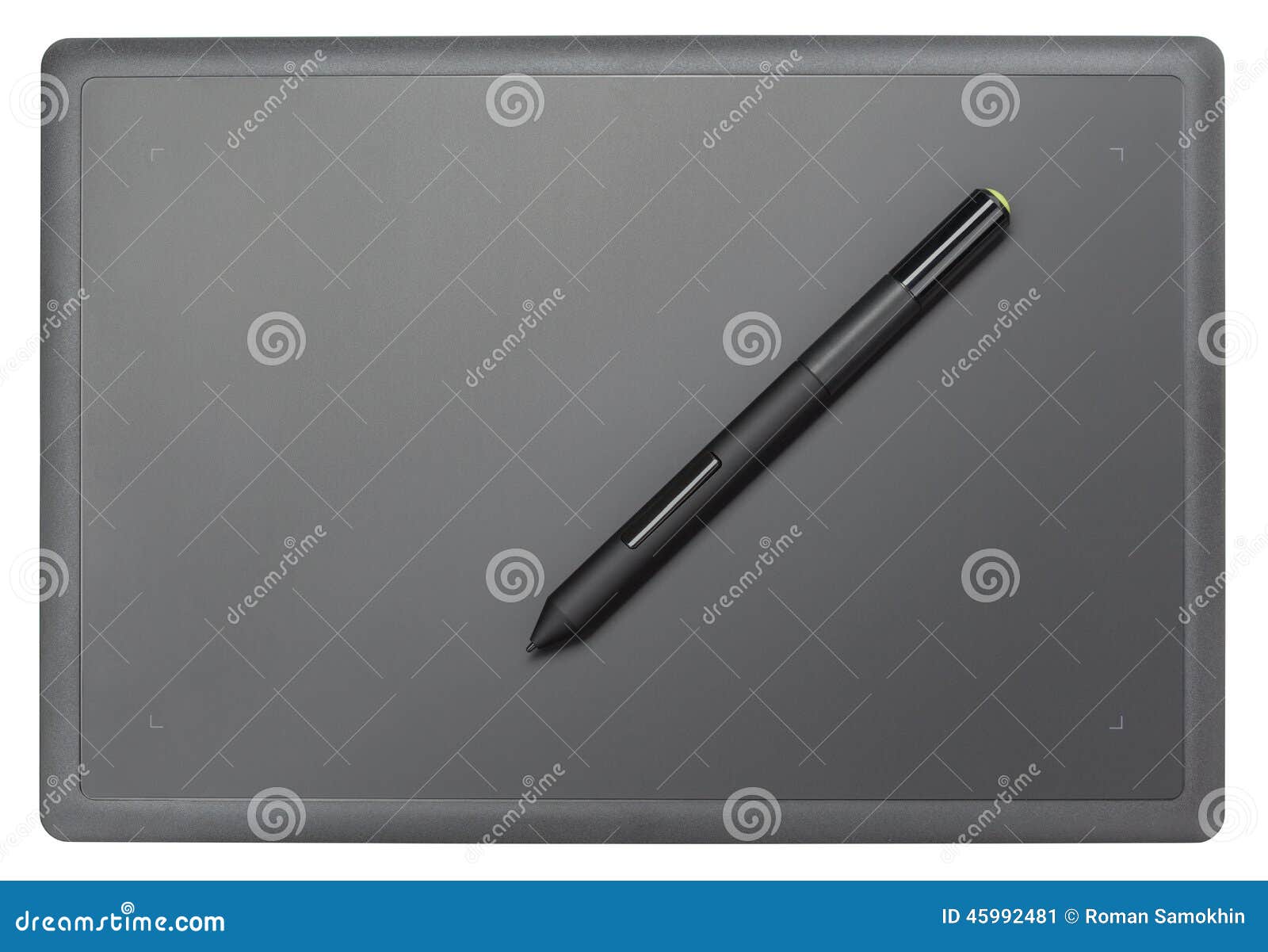 Top View of Modern Graphic Tablet Stock Image - Image of gray, black ...