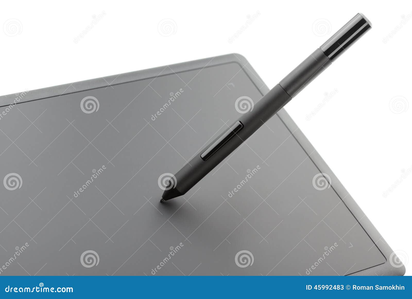 Top View of Modern Graphic Tablet Stock Image - Image of macro ...