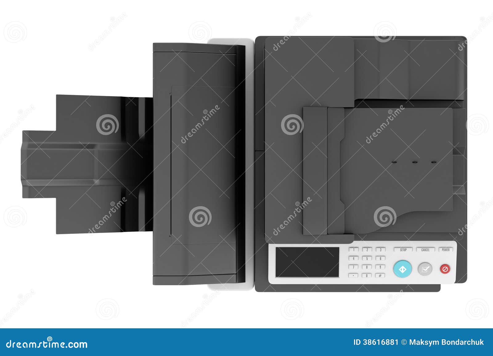 Top View of Modern Office Multifunction Printer Isolated Stock ...