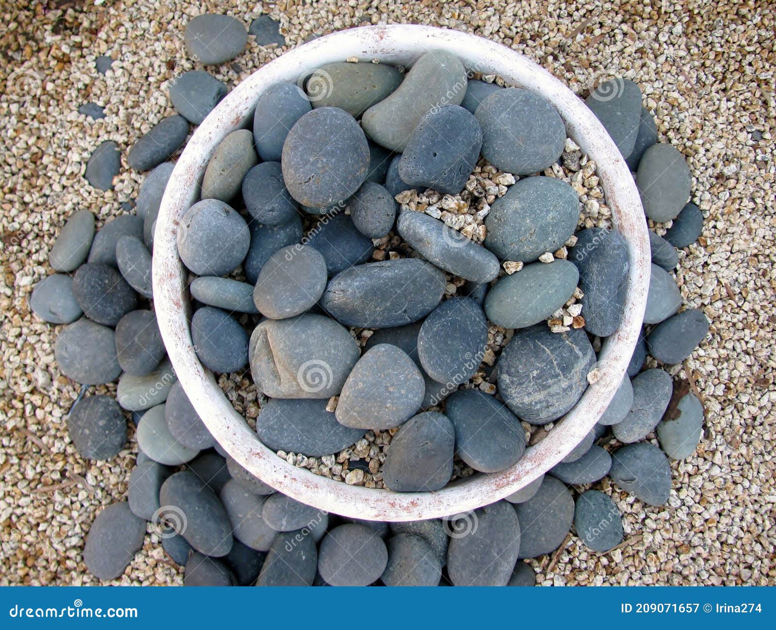 Top View of Modern Pebble Fire Pit or Outdoor Heating. Stock Image ...