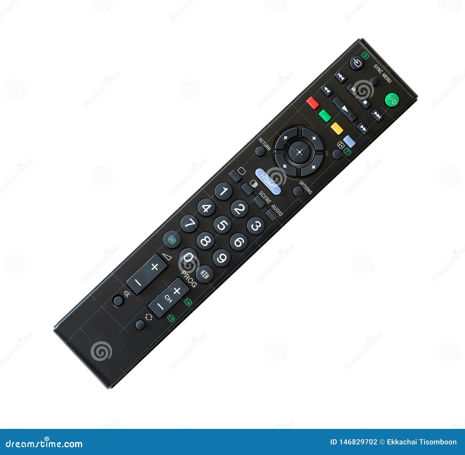 Top View of Remote Control Television on White Background Stock Photo ...