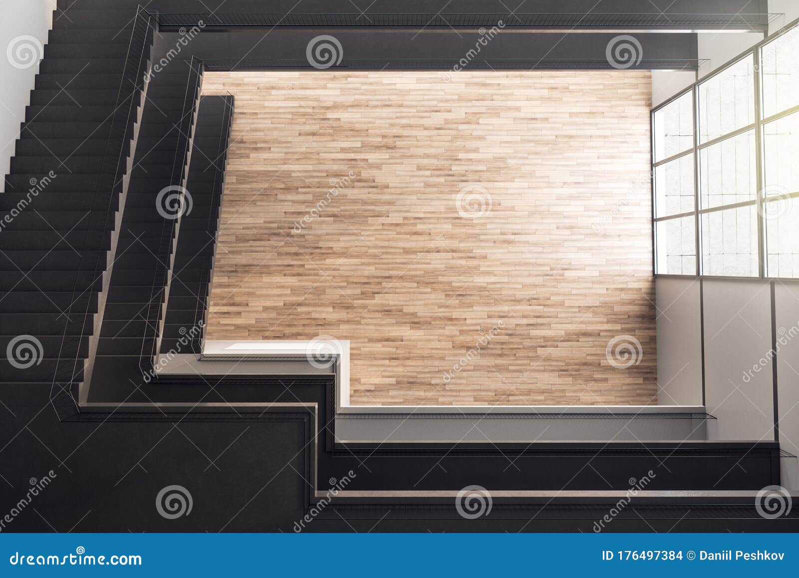 Top view modern staircase stock illustration. Illustration of building ...