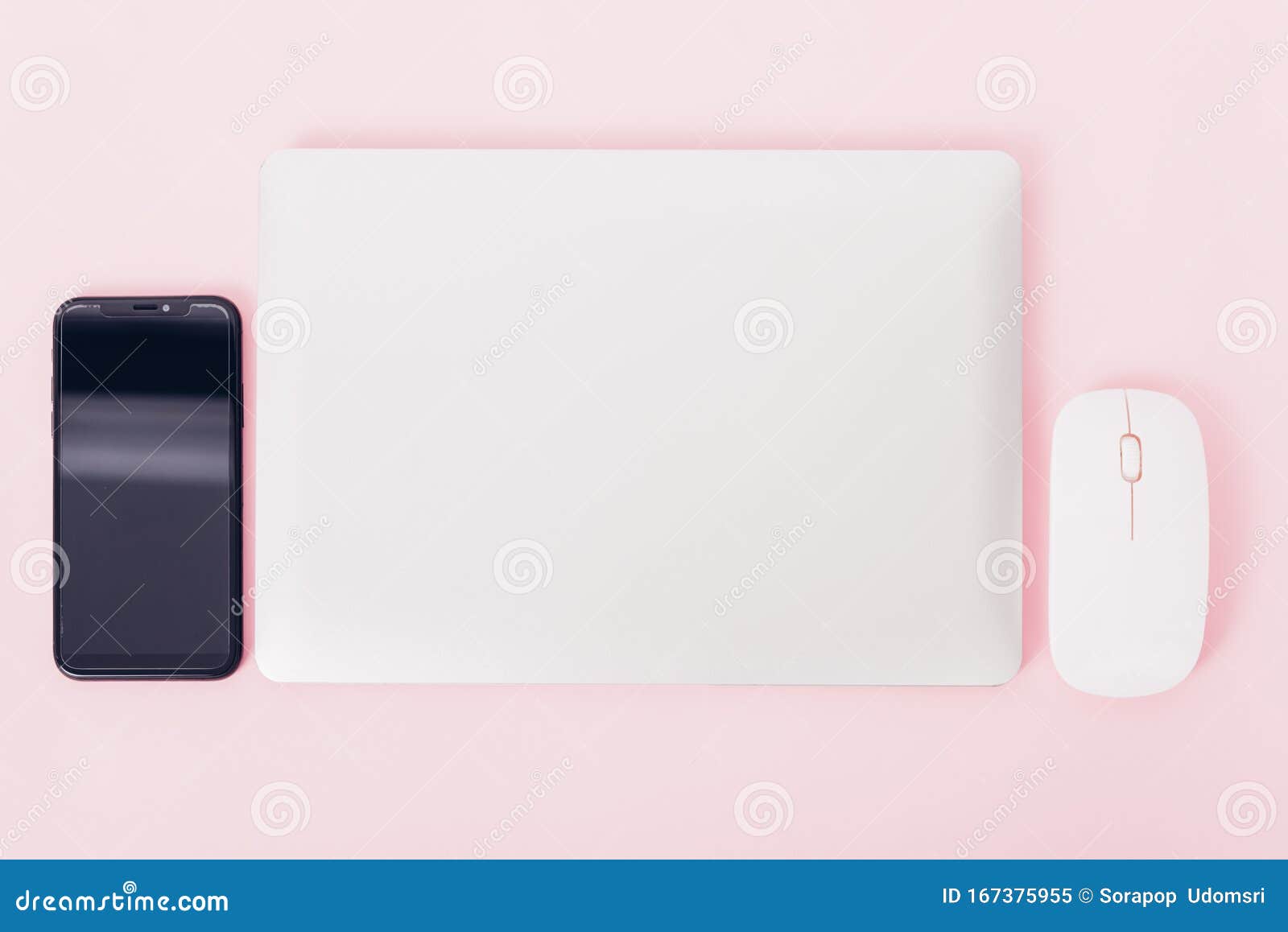 Top View of Modern Technology Smart Phone Mobile and Computer Laptop ...