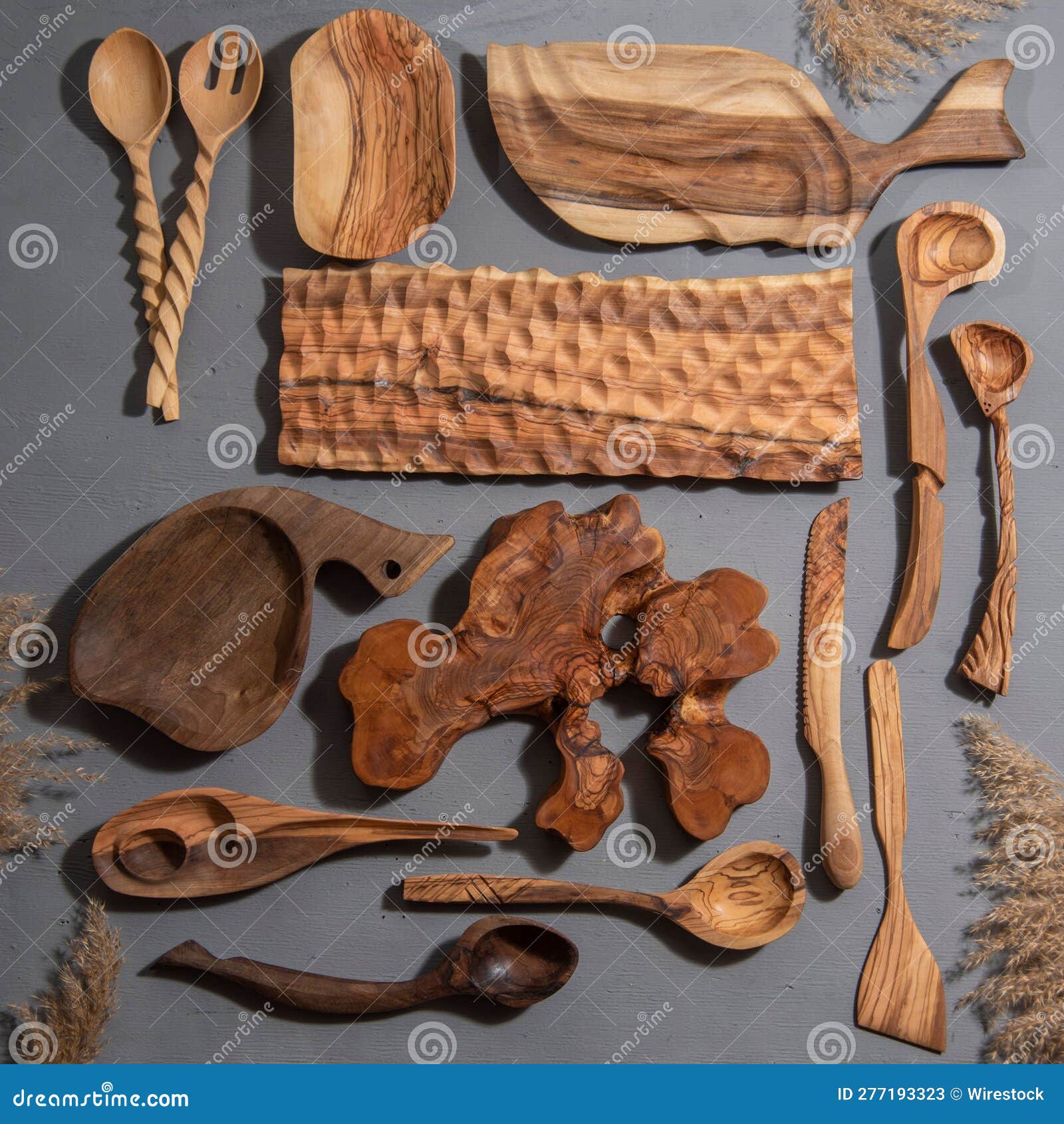 Top View of Modern Wooden Kitchen Utensils on the Table Stock Image ...