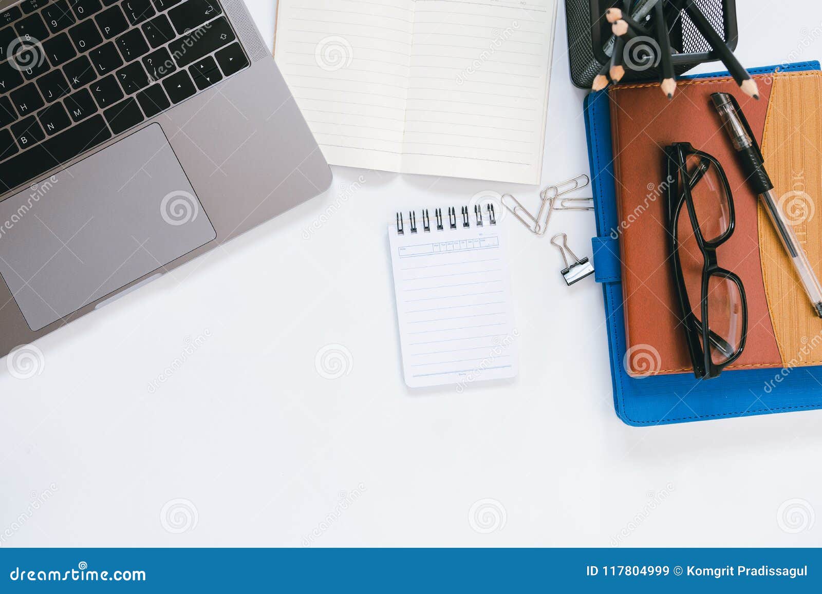 Top View of Modern Work Space Office Desk Table Stock Image - Image of ...