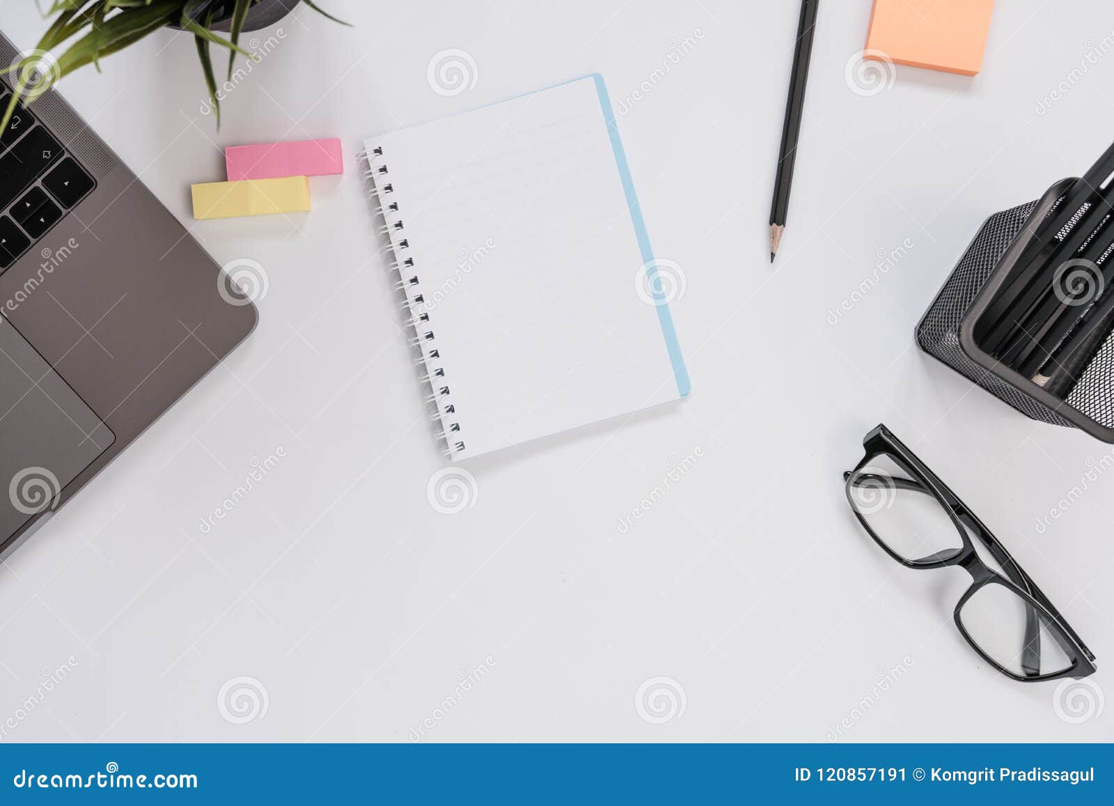 Top View of Modern Work Space Office Desk Table Stock Image - Image of ...