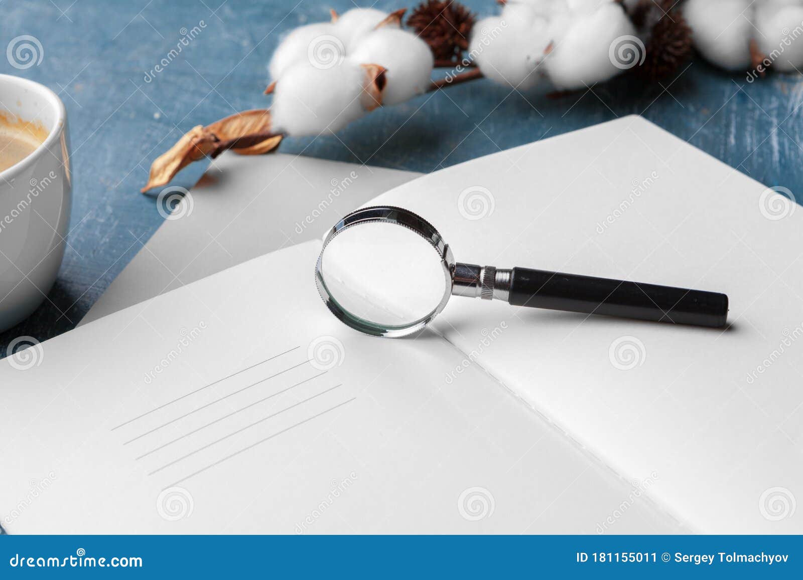 Top View of Modern Workplace on Blue Table Stock Image - Image of ...