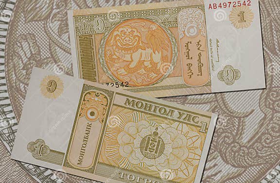 Top View of Mongolian Togrog Banknotes Stock Photo - Image of mongolian ...