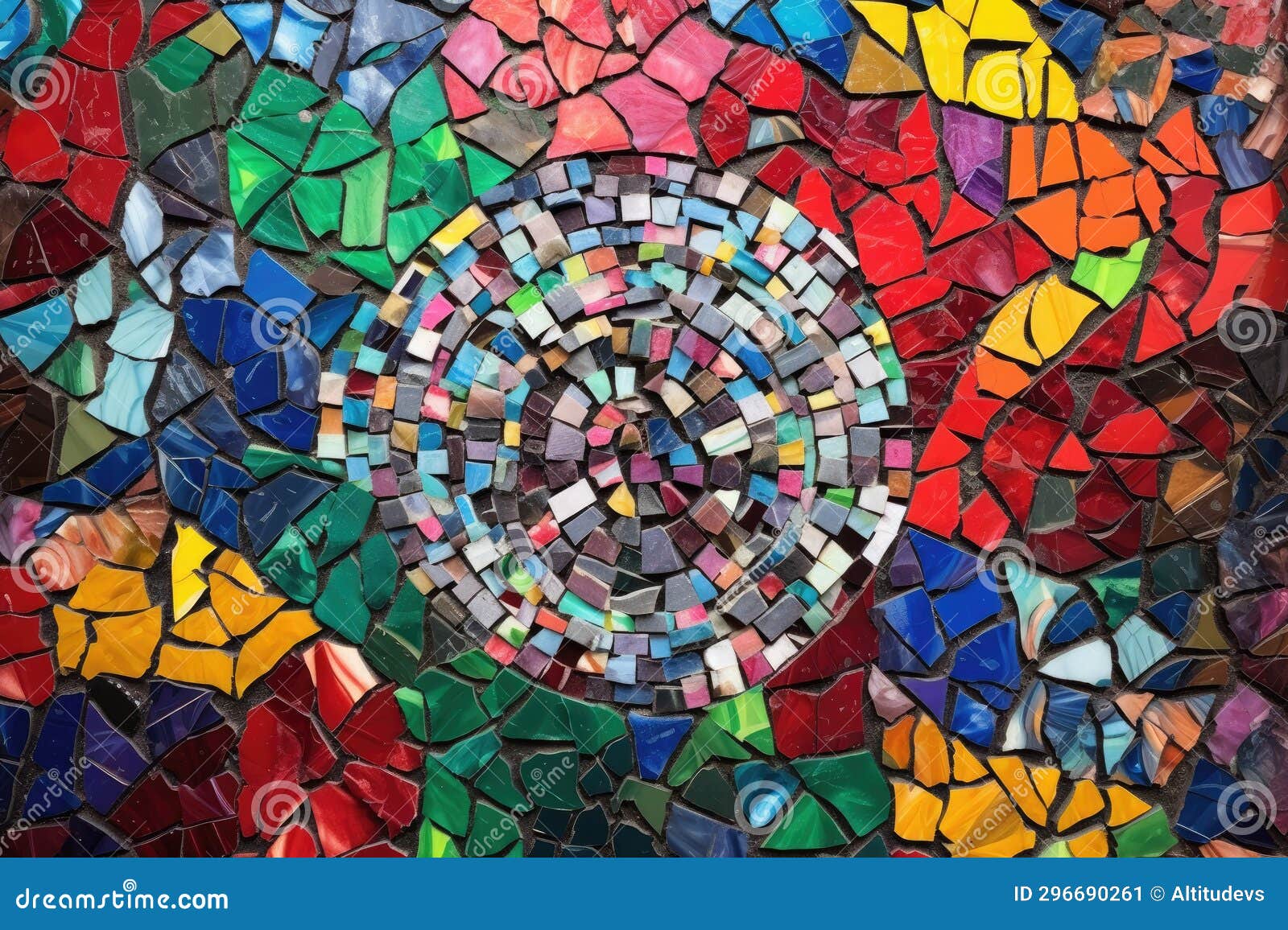 Top View of Mosaics Under Creation with Color Sorted Tiles Stock Image - Image of creation ...