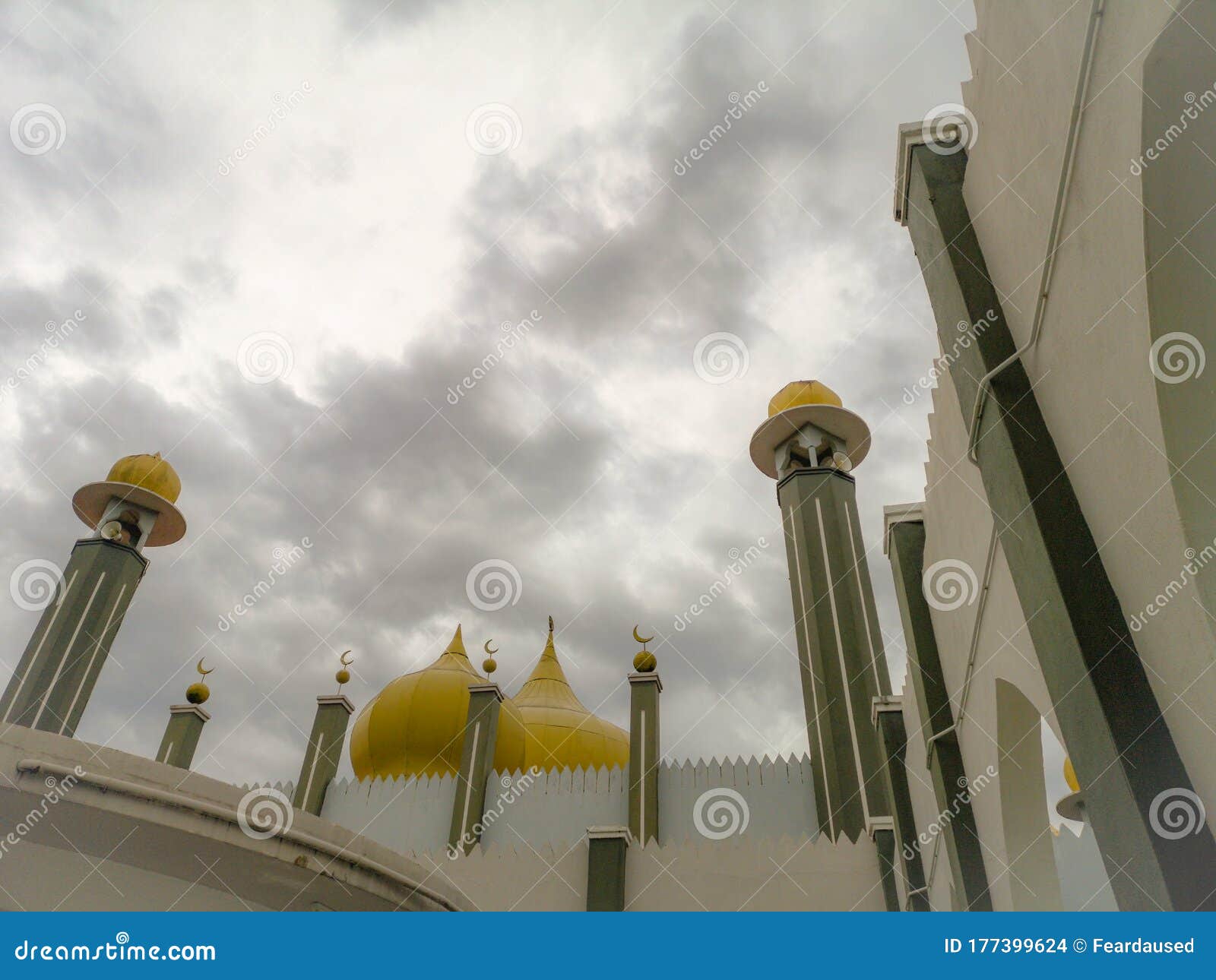 Top view of mosque stock photo. Image of culture, light - 177399624