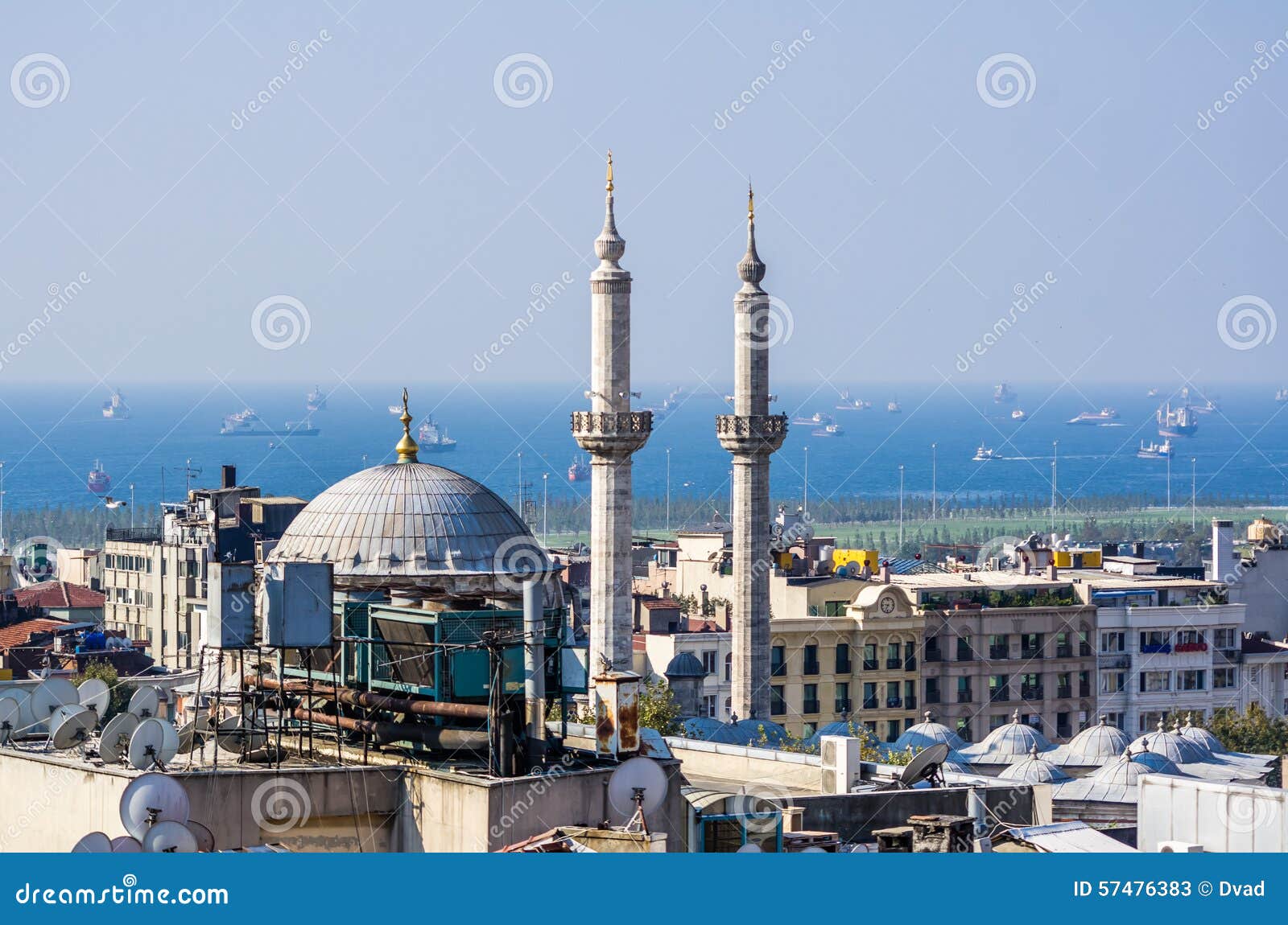Top View on Mosque in Istanbul Editorial Stock Photo - Image of cloud ...