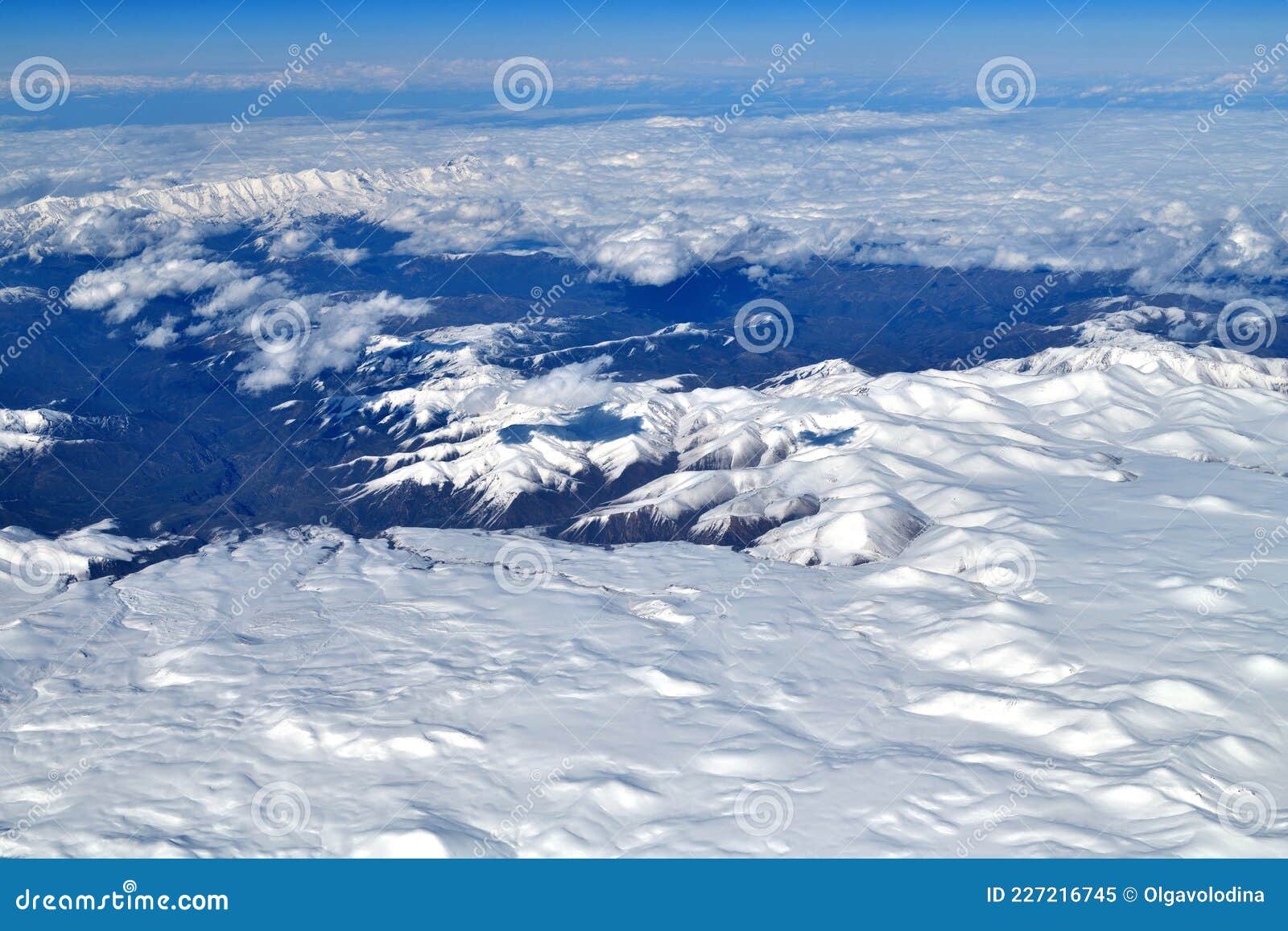 Top View of the Mountain Peaks in the Snow Stock Image - Image of ...
