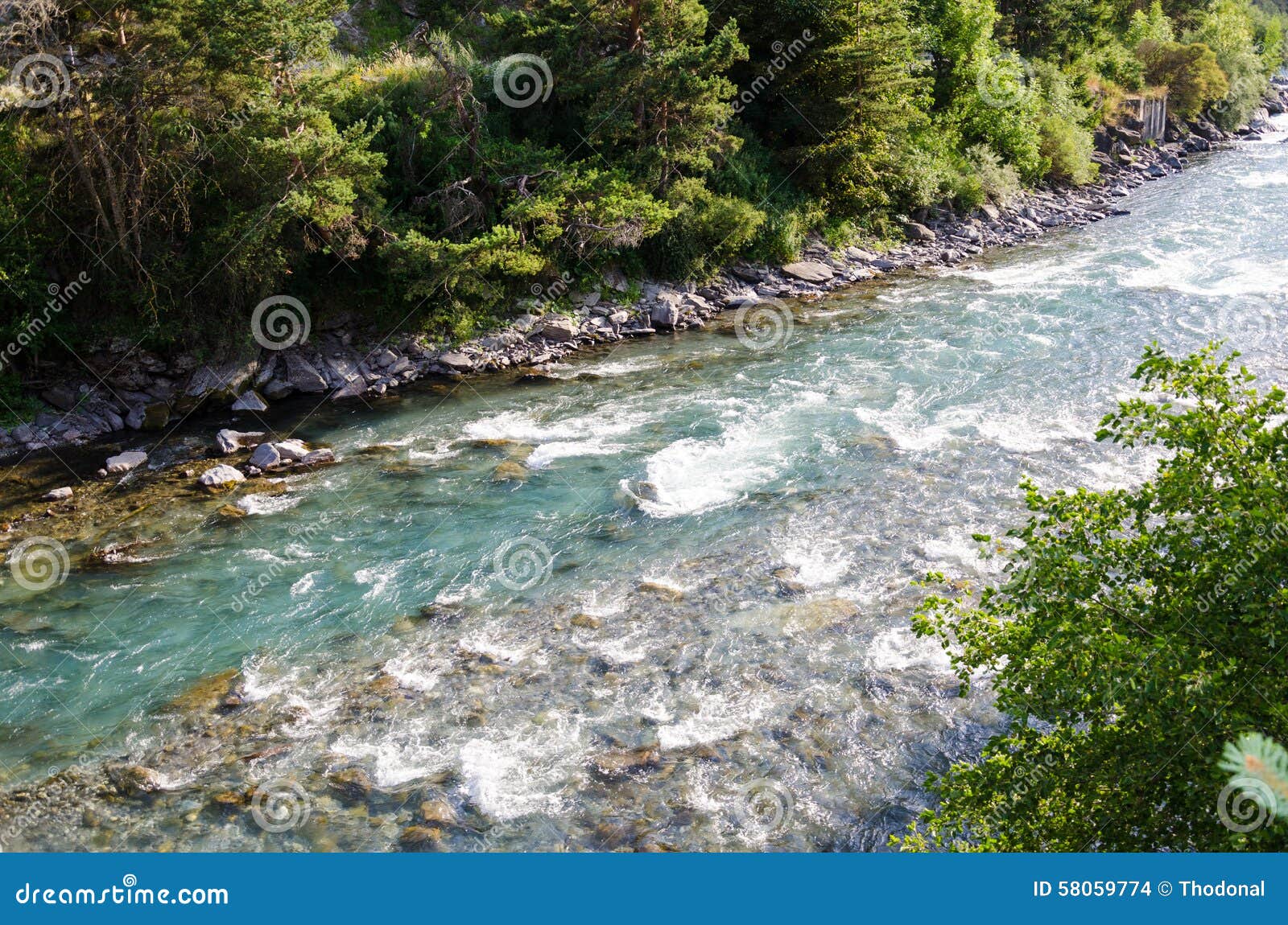 Top View of a Mountain River Stock Photo - Image of nature, natural ...