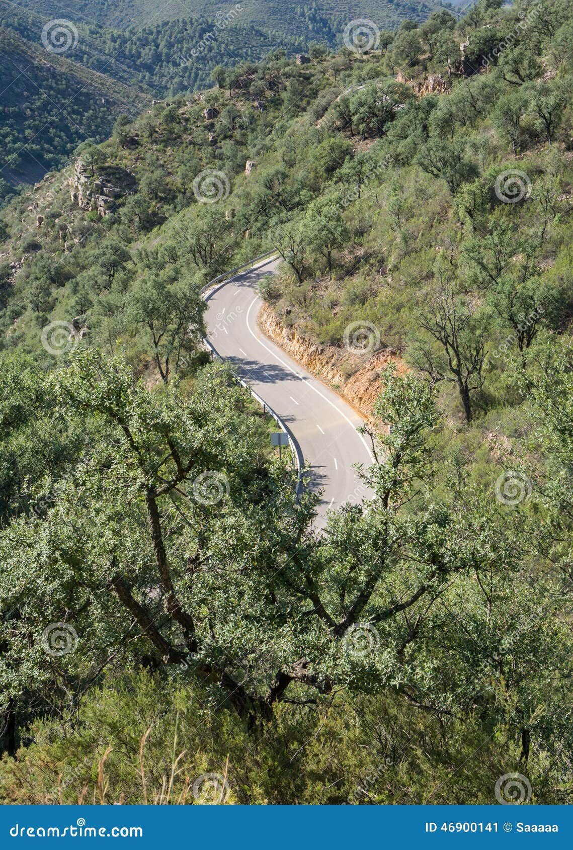 Top View of Mountain Road with Curves Stock Image - Image of direction ...